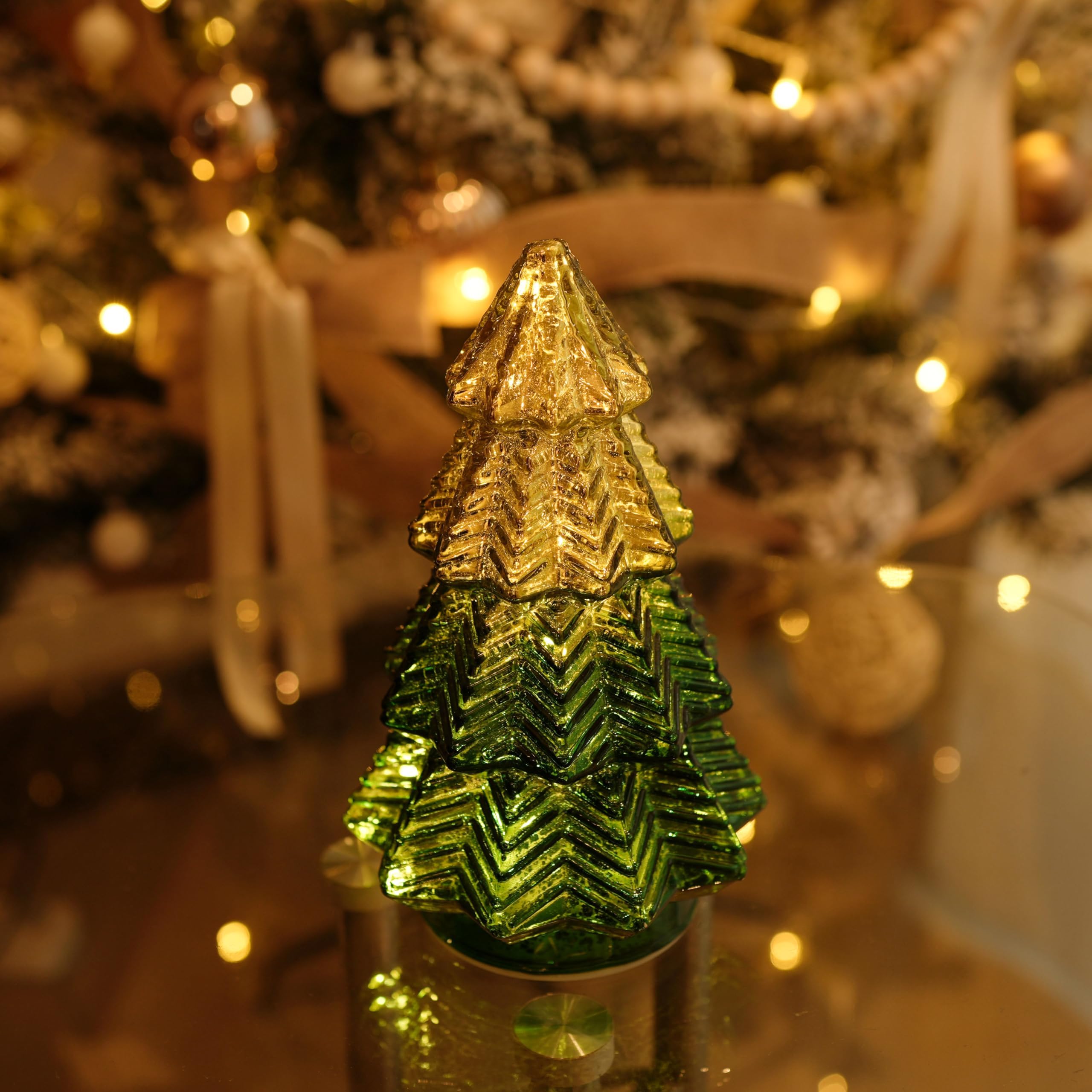 Amazon.com: Green Sea Glass Christmas Tree - Handcrafted Mini Christmas ...