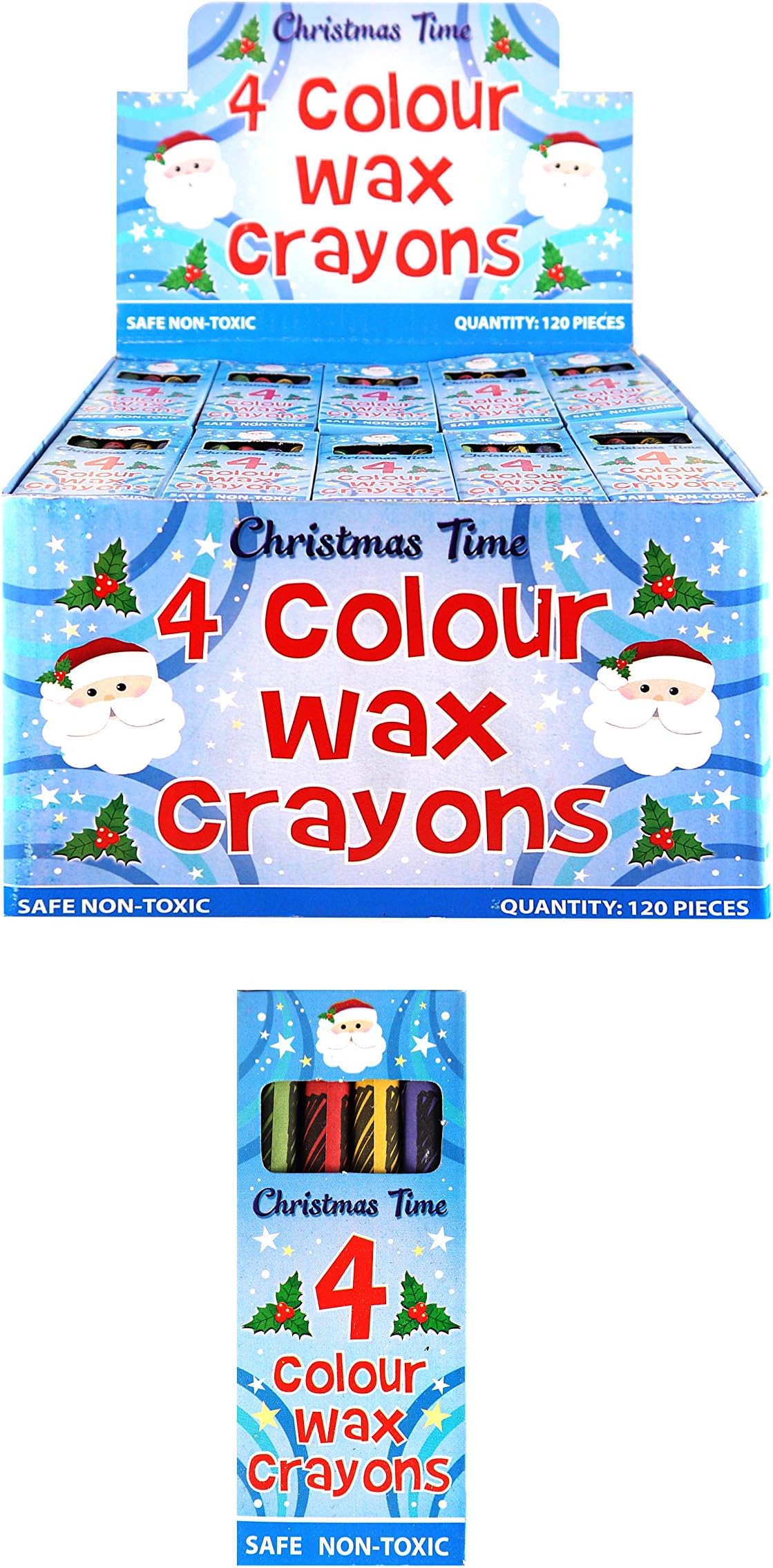 HENBRANDT 12 x Mini Christmas Kids Crayons 4pc Children’s Stocking ...