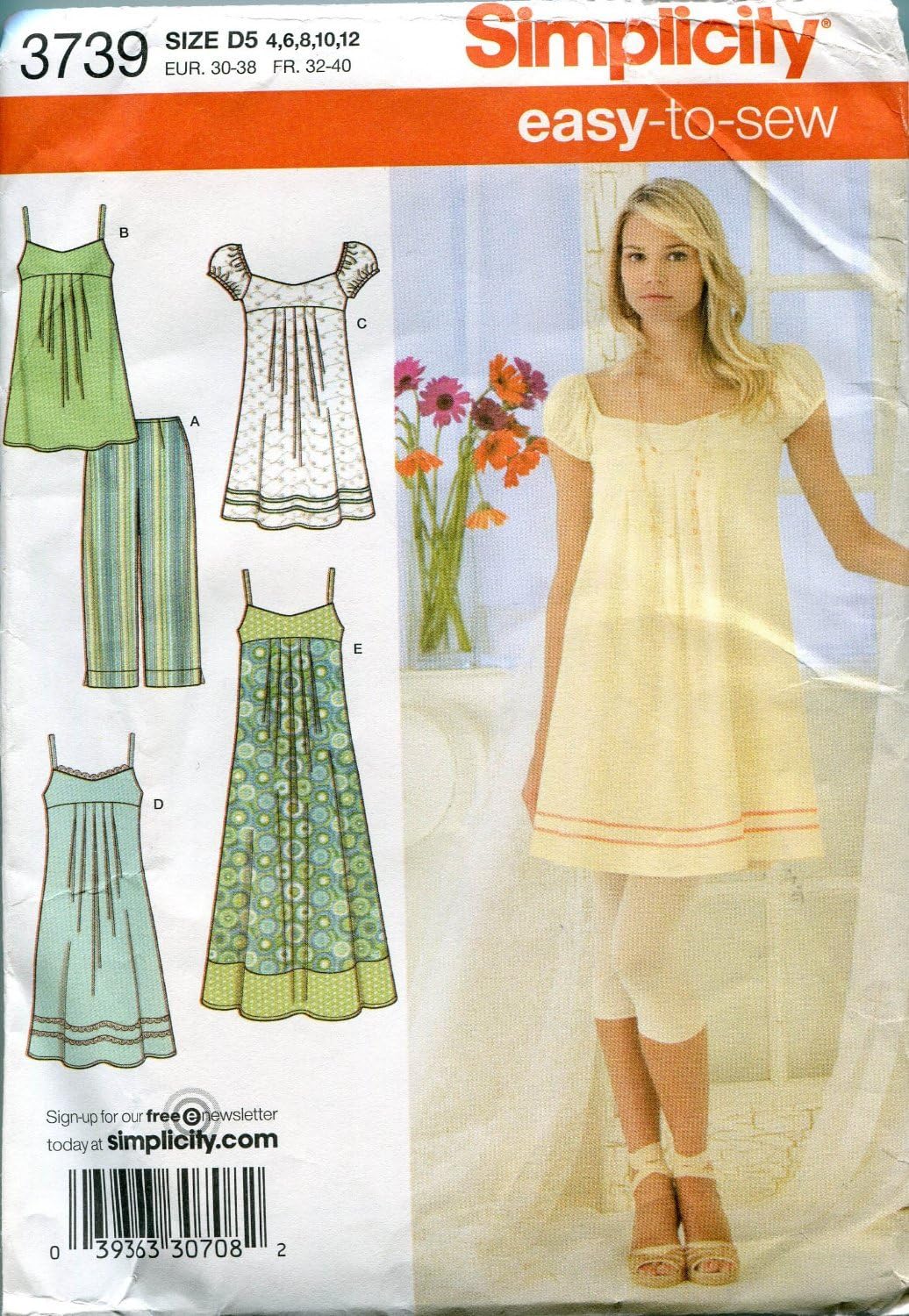 Amazon.com: Simplicity Sewing Pattern 3739 Size 12 to 20 Misses'/Miss ...