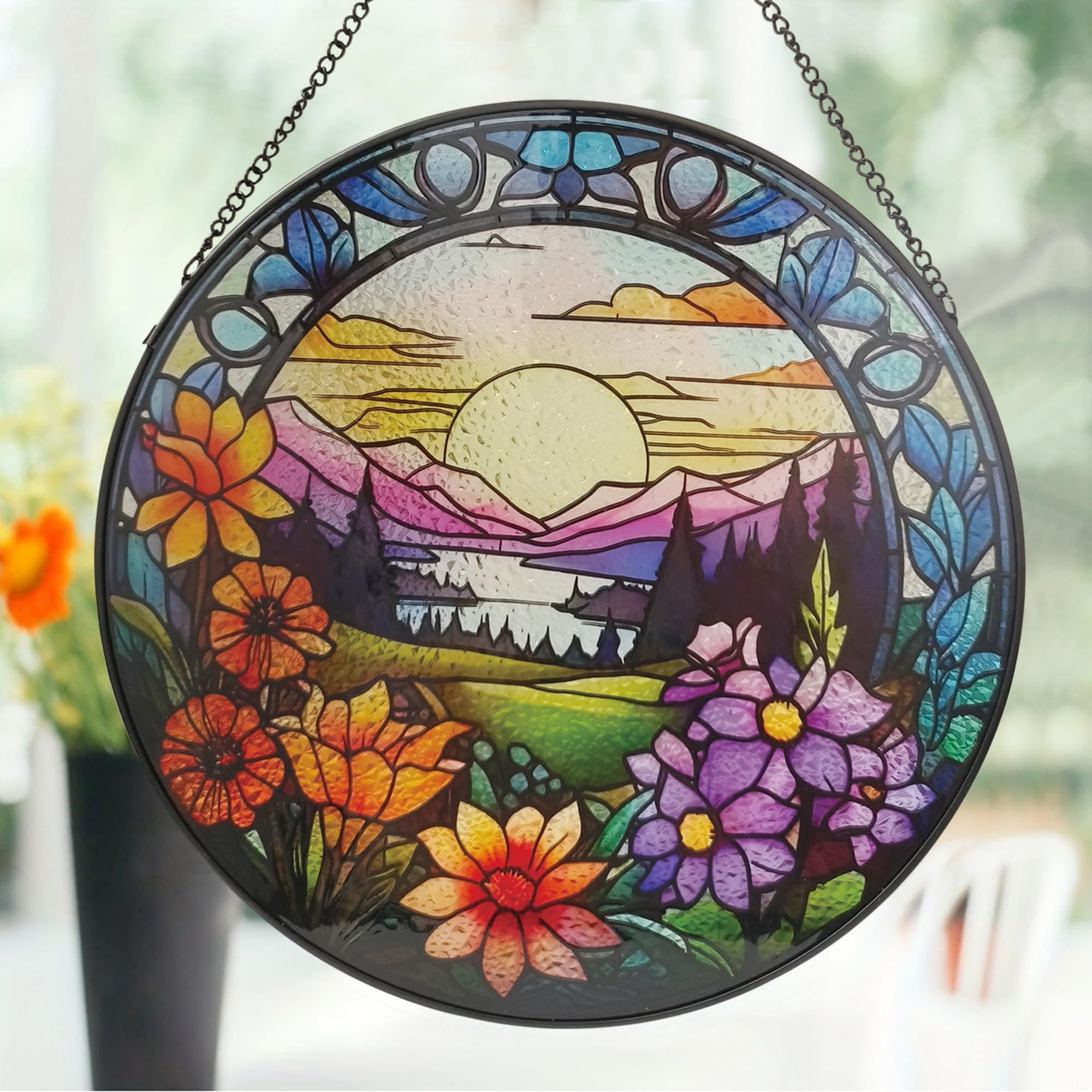 Amazon.com: HOTIYOK Large Landscape Painting Acrylic Window Hangings ...