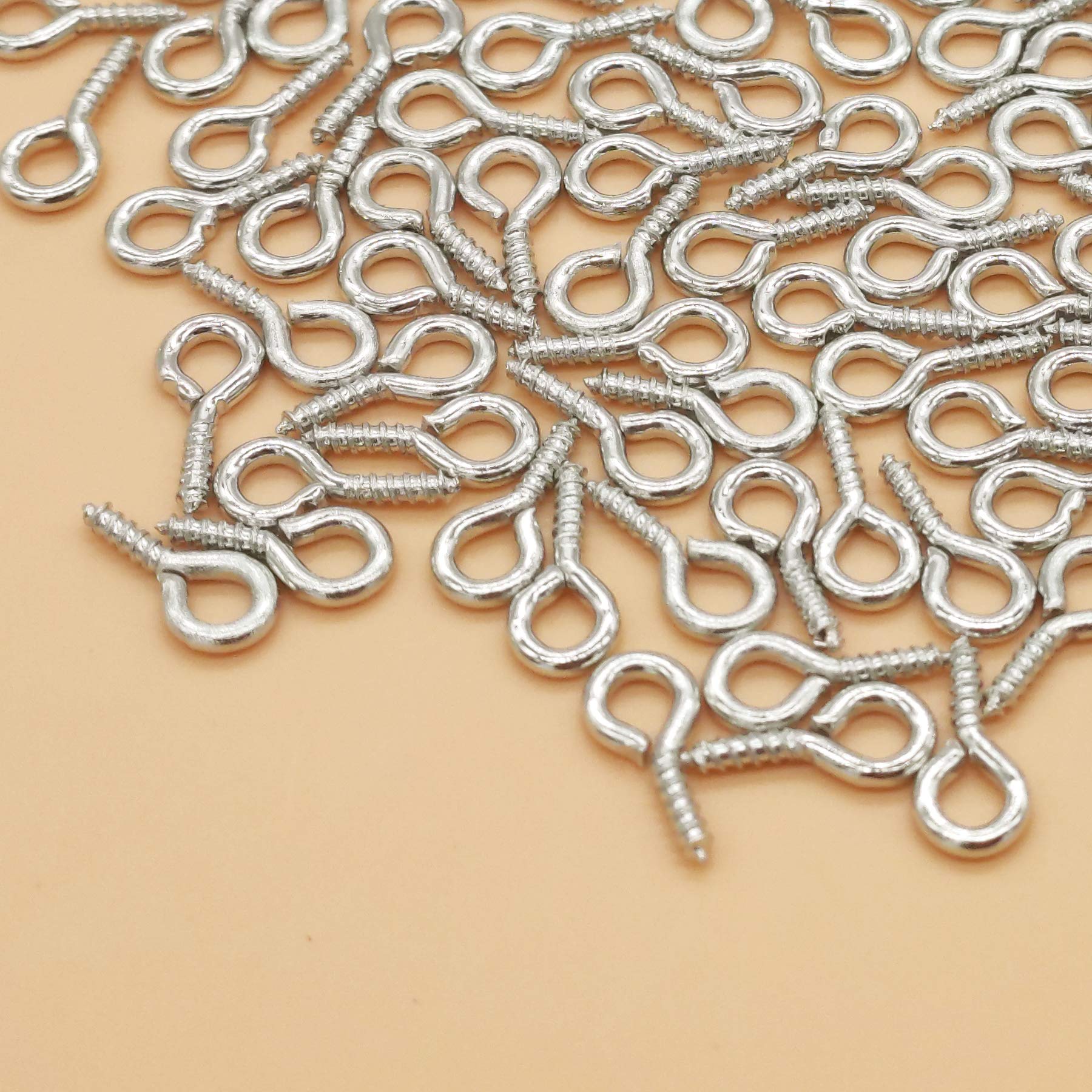 Eye Screw 400Pcs 10 X 5 Mm Small Screw Eye Pins, Eye Pins Hooks Eyepins ...