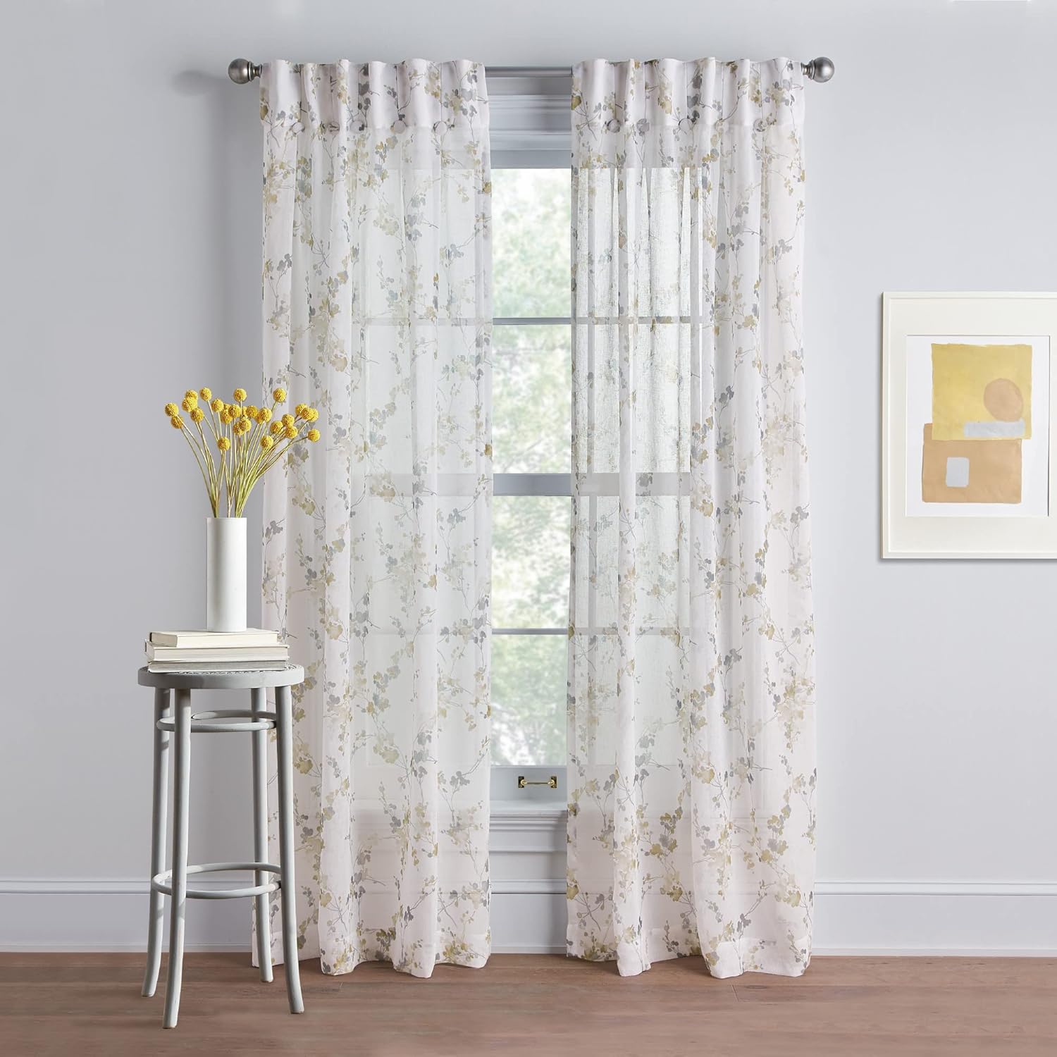 Amazon.com: DKNY Curtains - WallFlower Floral Sheers - 2 Panels - 32 x ...