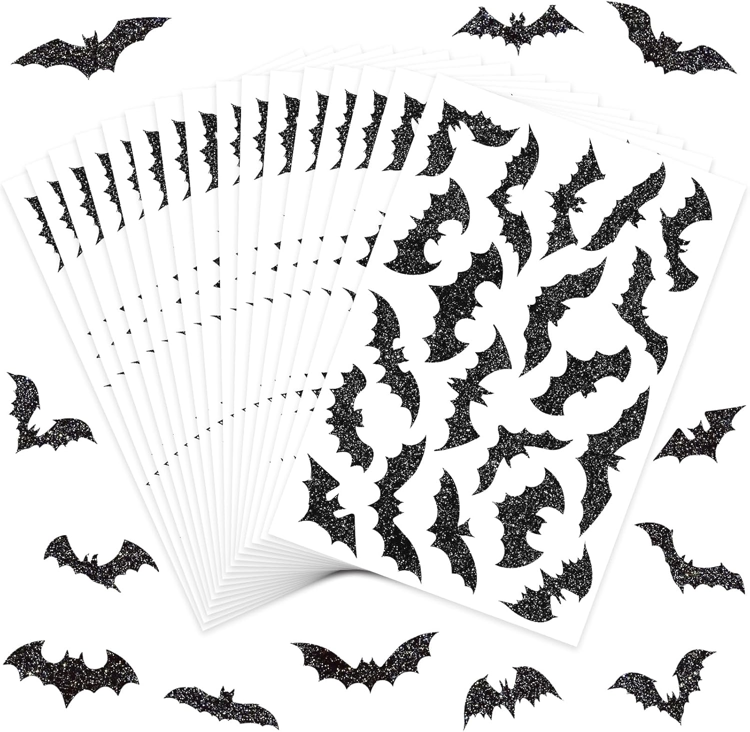Amazon.com: Bonieset 480Pcs Halloween Bat Stickers - Self-Adhesive ...