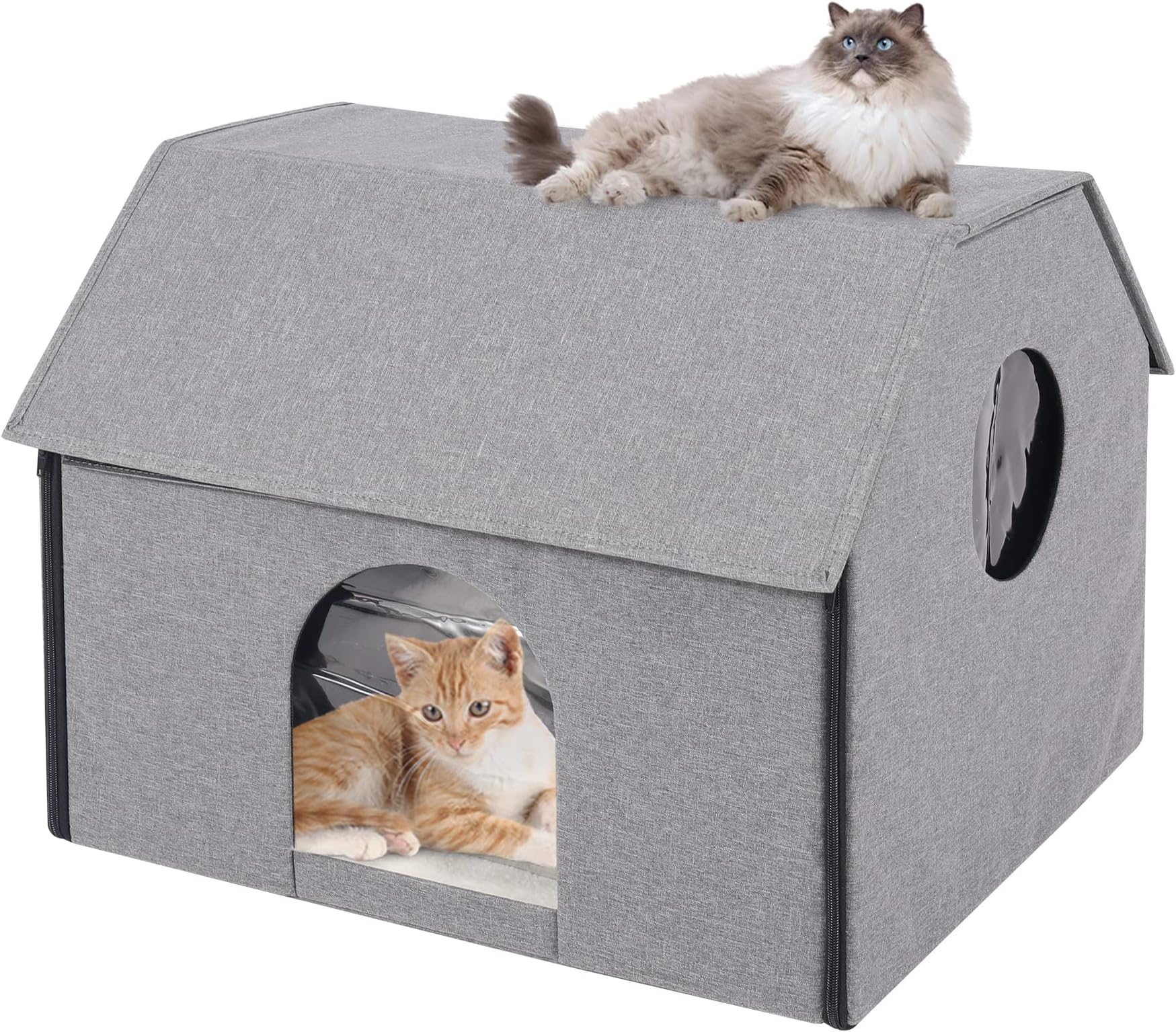 Amazon.com : Domaker Collapsible Ottoman for Indoor Cats, Cat Cube ...