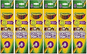 CRAYOLA Multicultural Colored Pencils, 8 Assorted Skin Tone Colors, 6 ...