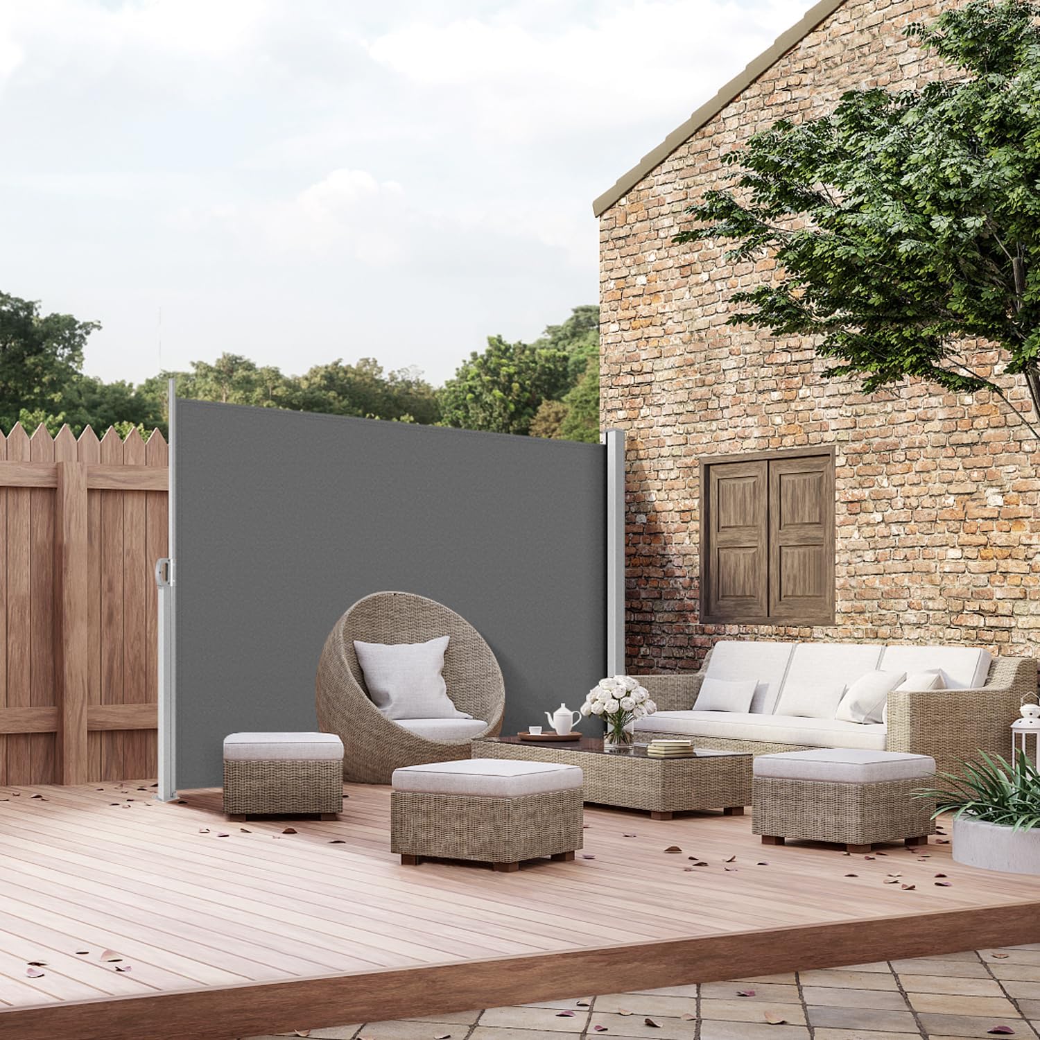 Amazon.com : EPICOZY 240" x 71" Retractable Side Awning, Patio Double ...