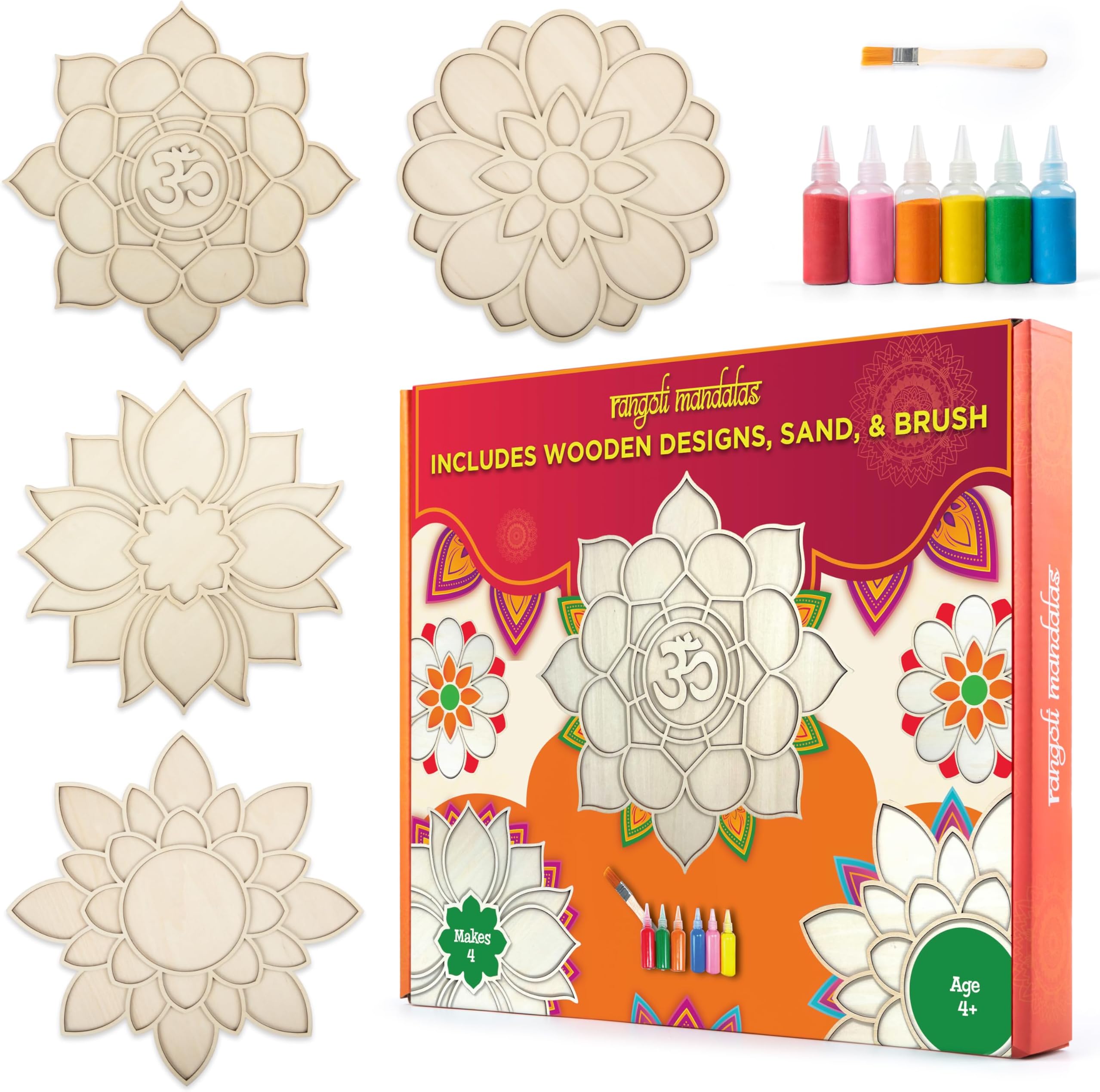 Amazon.com: Weekgrat 6 Pcs 9 Inch Diwali Mandala Sand Art Kit Reusable ...