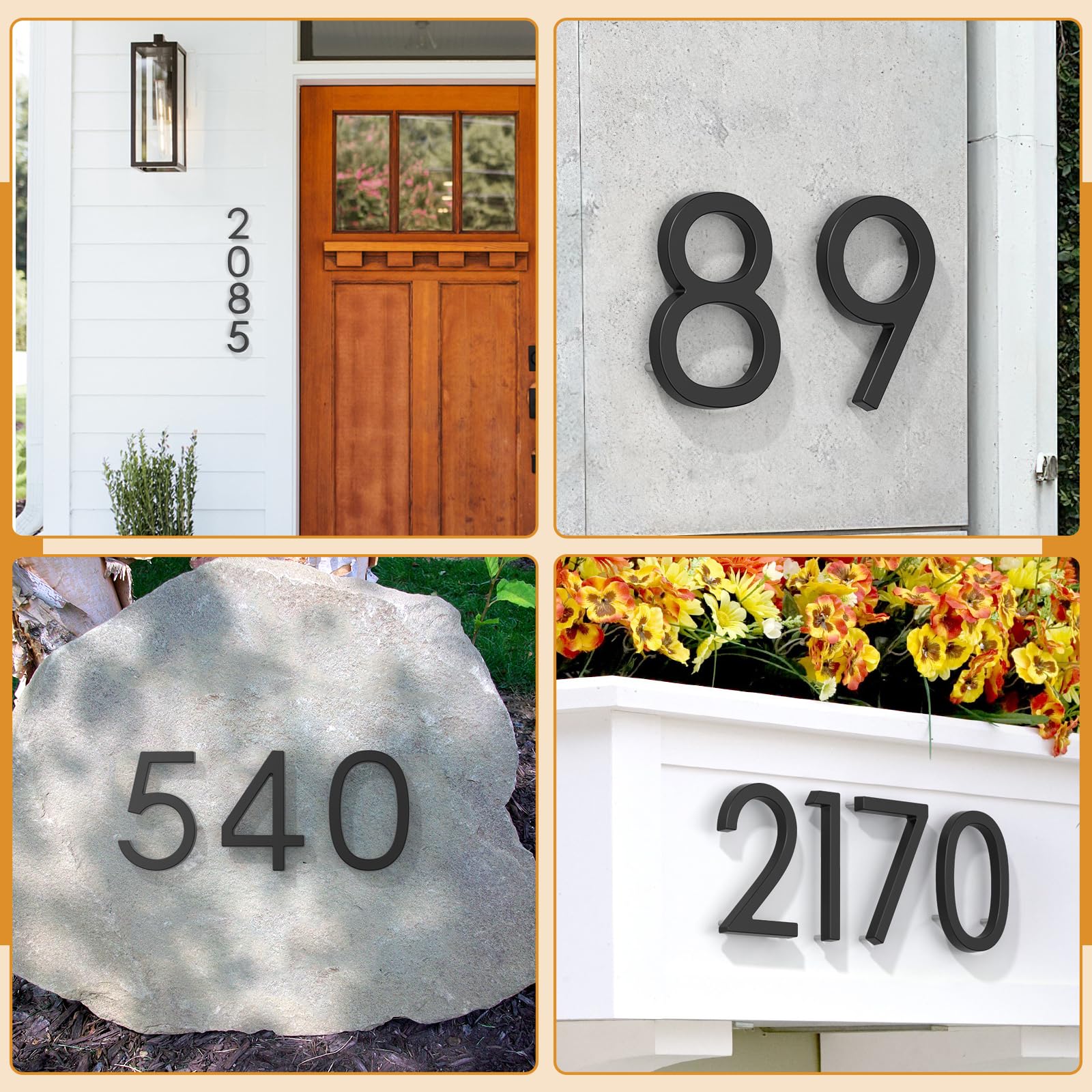 Snapklik.com : FumWens 6 Inch Floating House Numbers For Outside, Metal ...