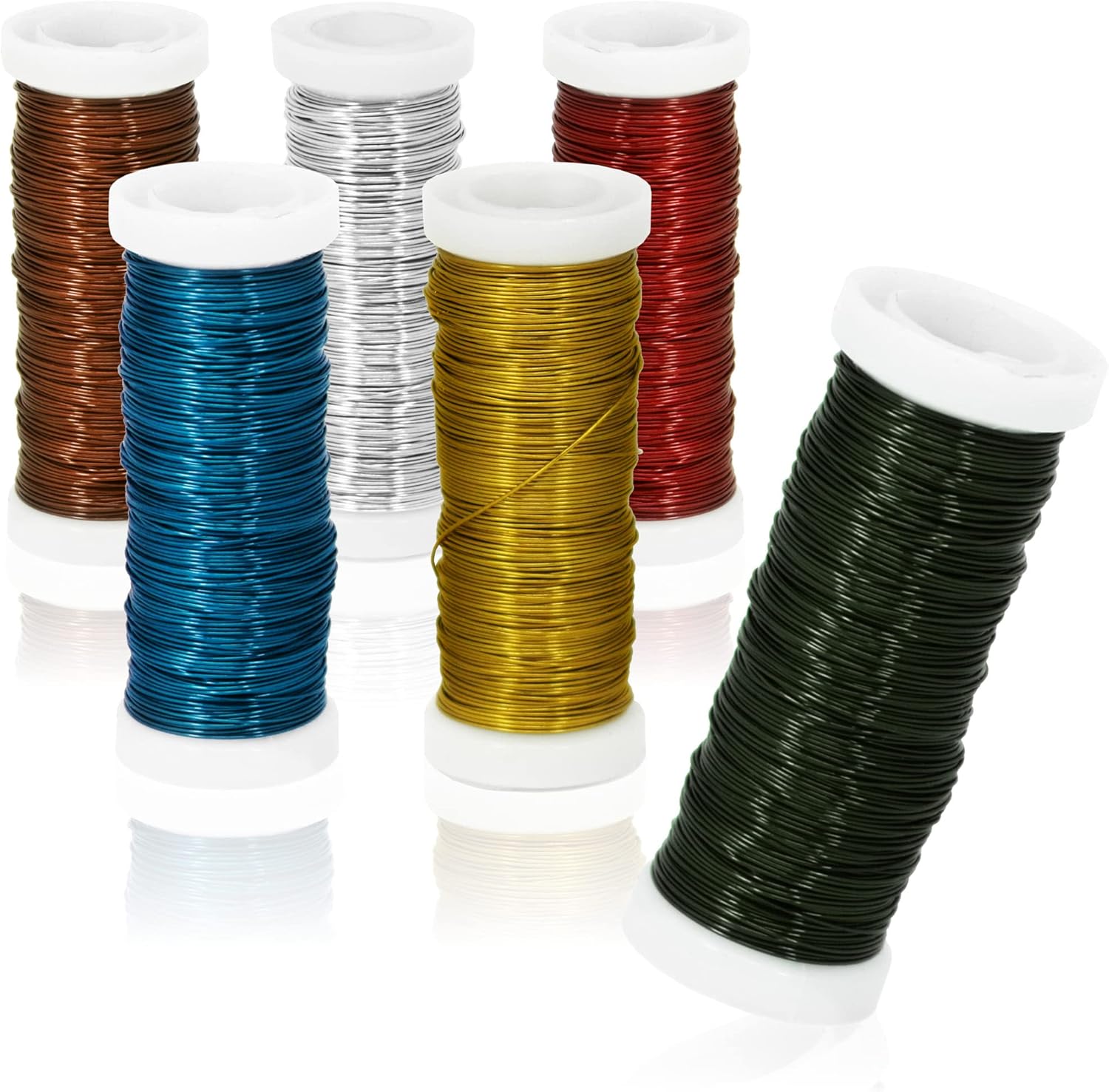 COM-FOUR® 6x 30 m binddraad in 6 praktische kleuren, wikkeldraad voor ...