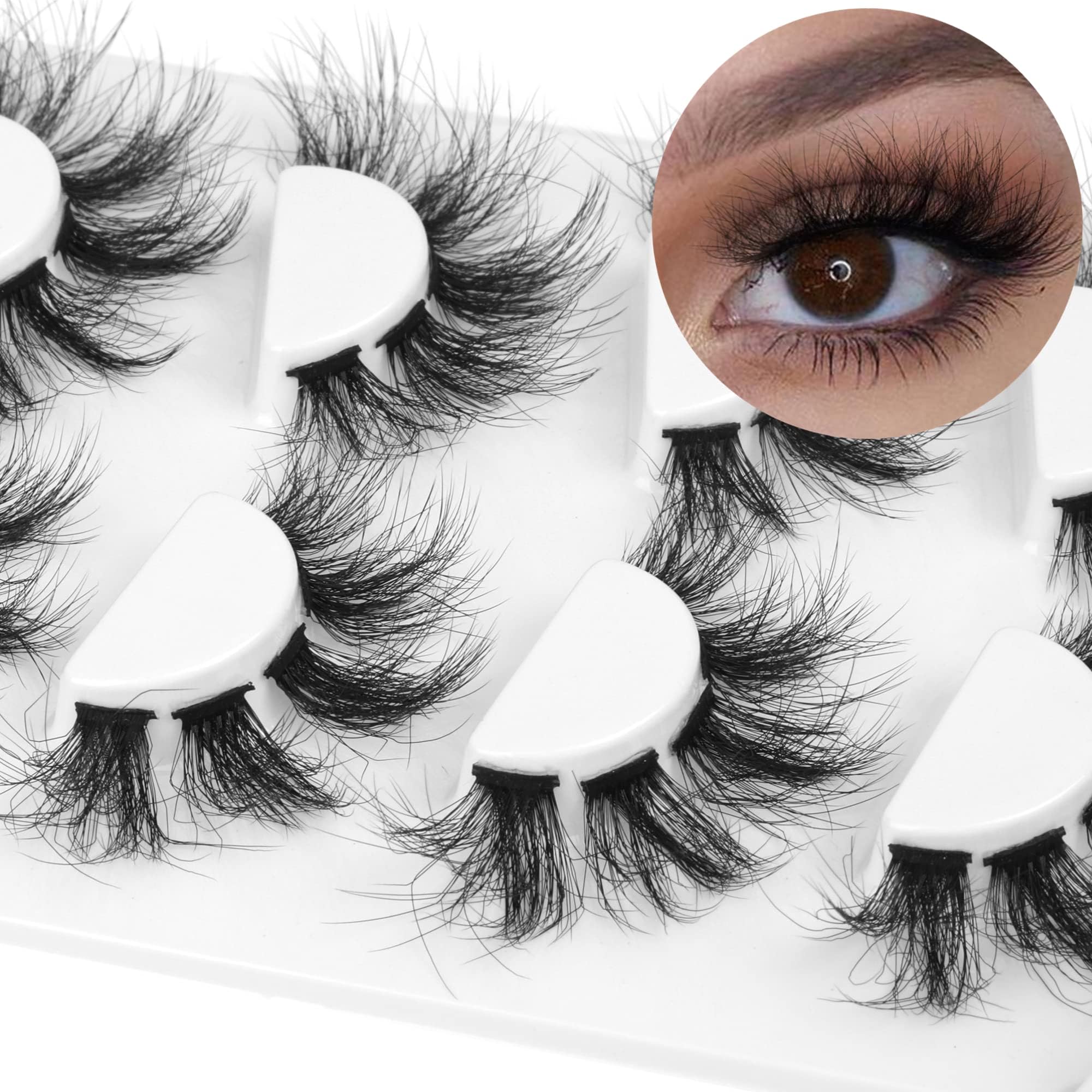 Amazon.com: IFSOWDRA Mink Lash Clusters Wispy Soft Cat Eye C Curl ...