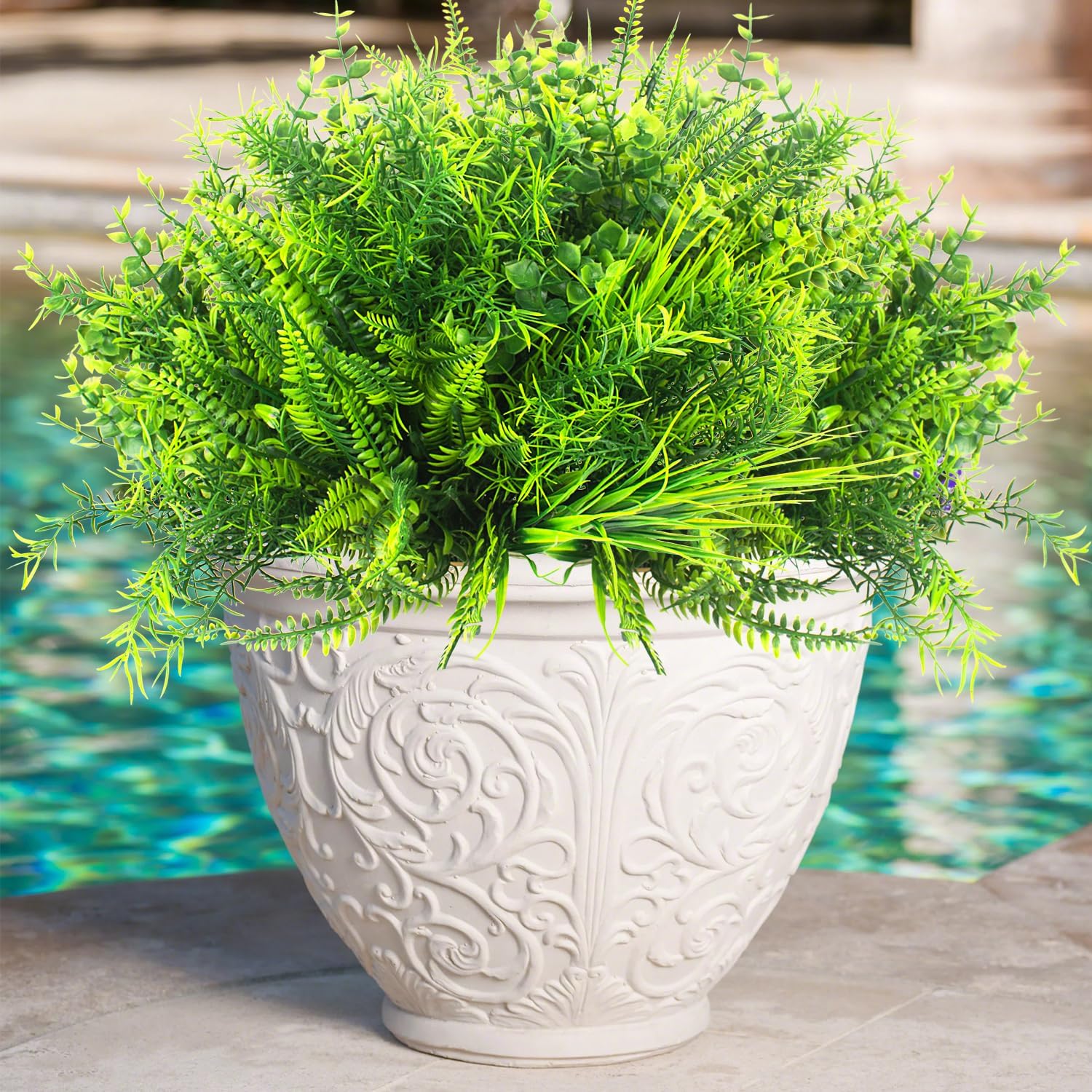 Amazon.com: 16 Bundles Artificial Faux Plants Outdoor Spring Decoration ...