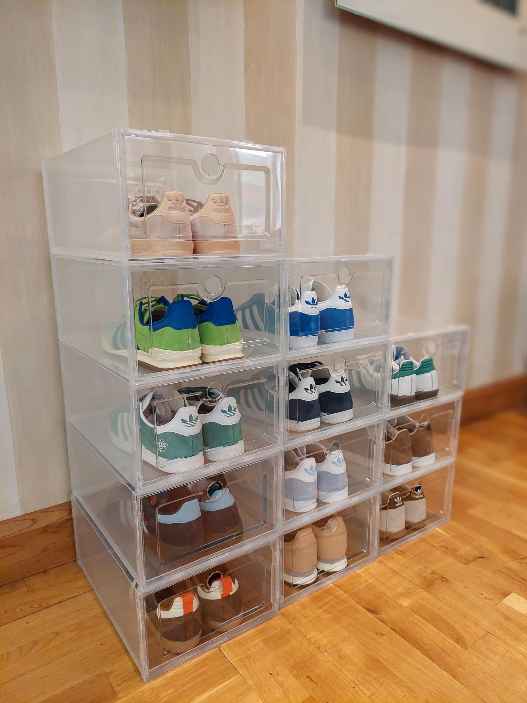 ABBAware Clear Plastic Shoe Box with Super Transparent Door, Storage ...