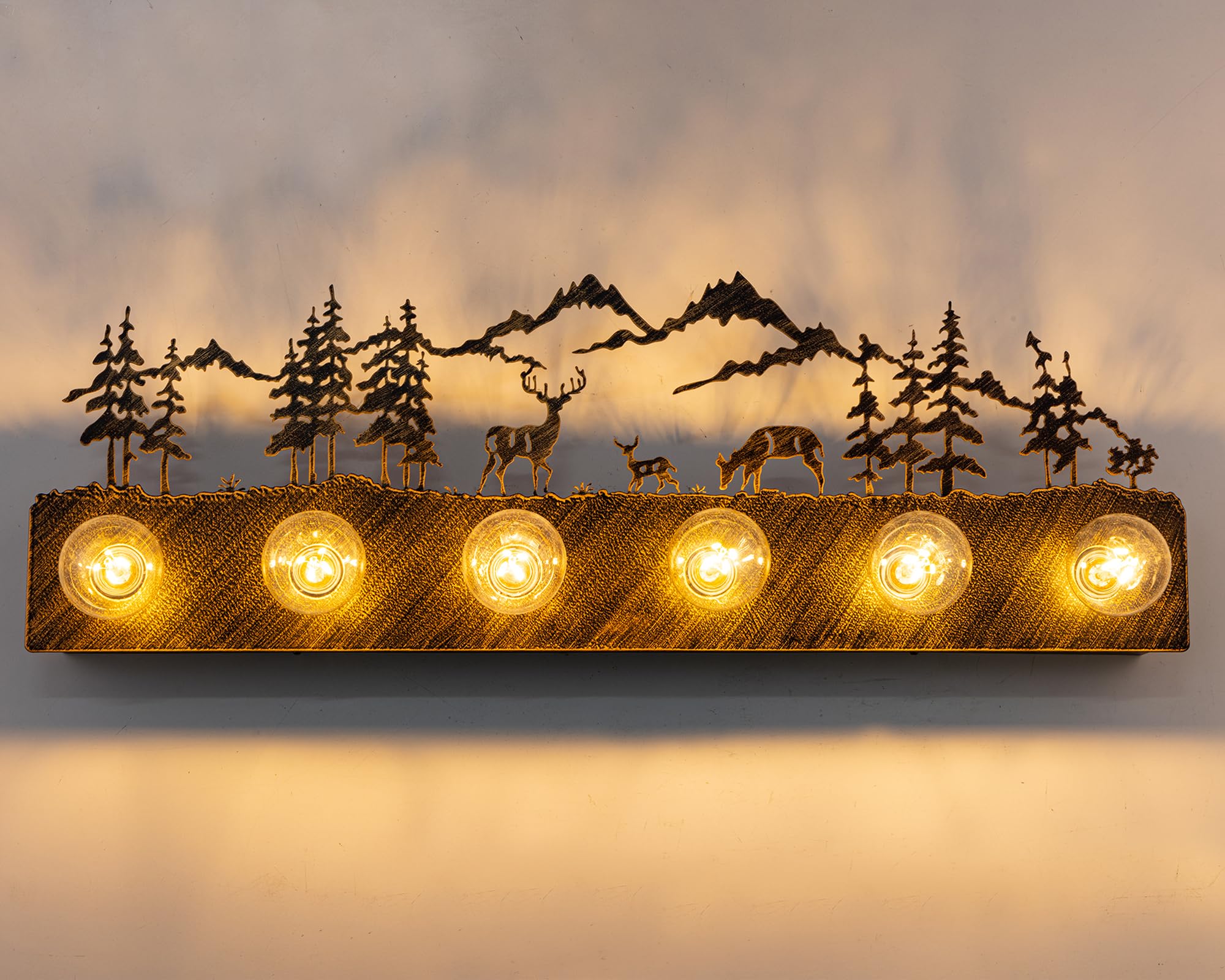 TOCHIC Rustic Bathroom Light Fixtures, 6 Lights Large Farmhouse ...