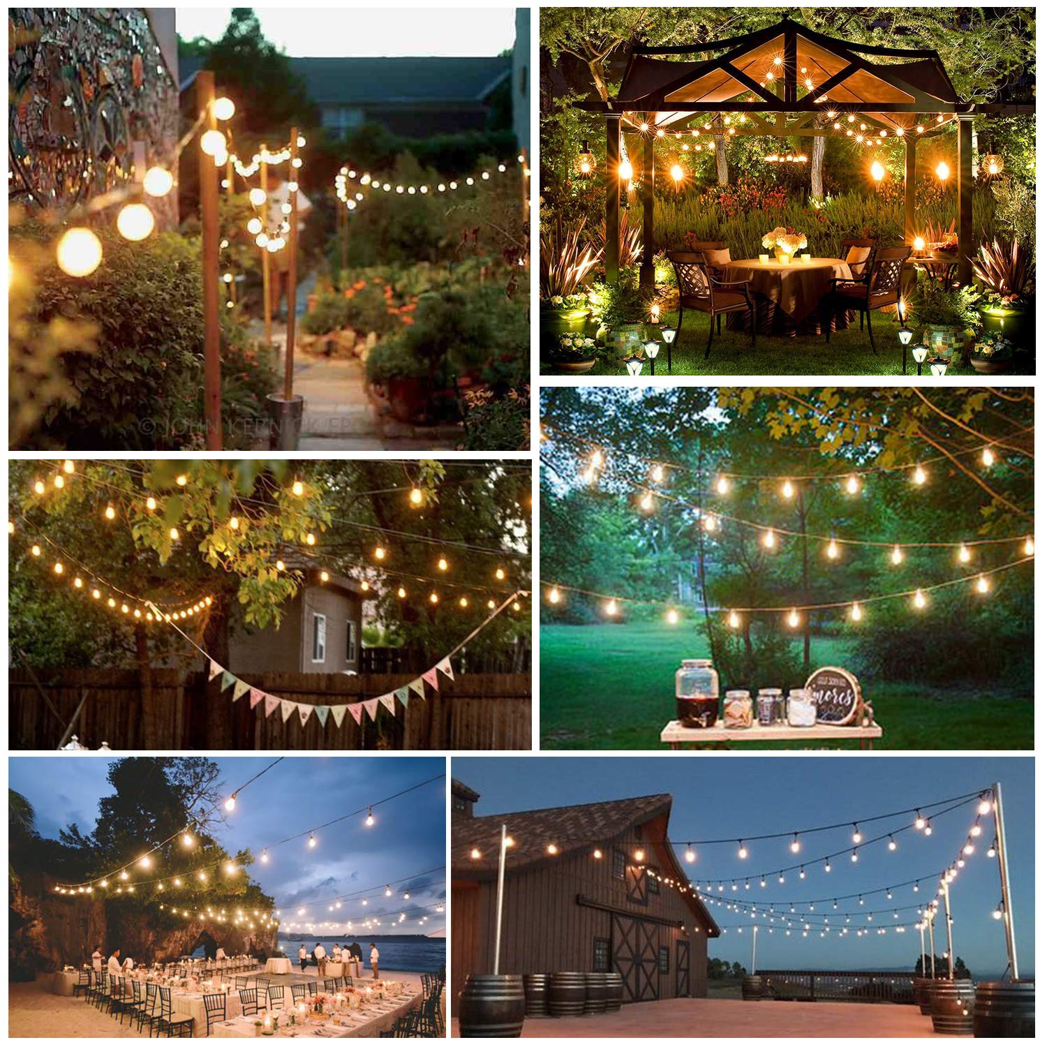 Italian Bistro Lights G40 Outdoor Commercial String Lights With S14