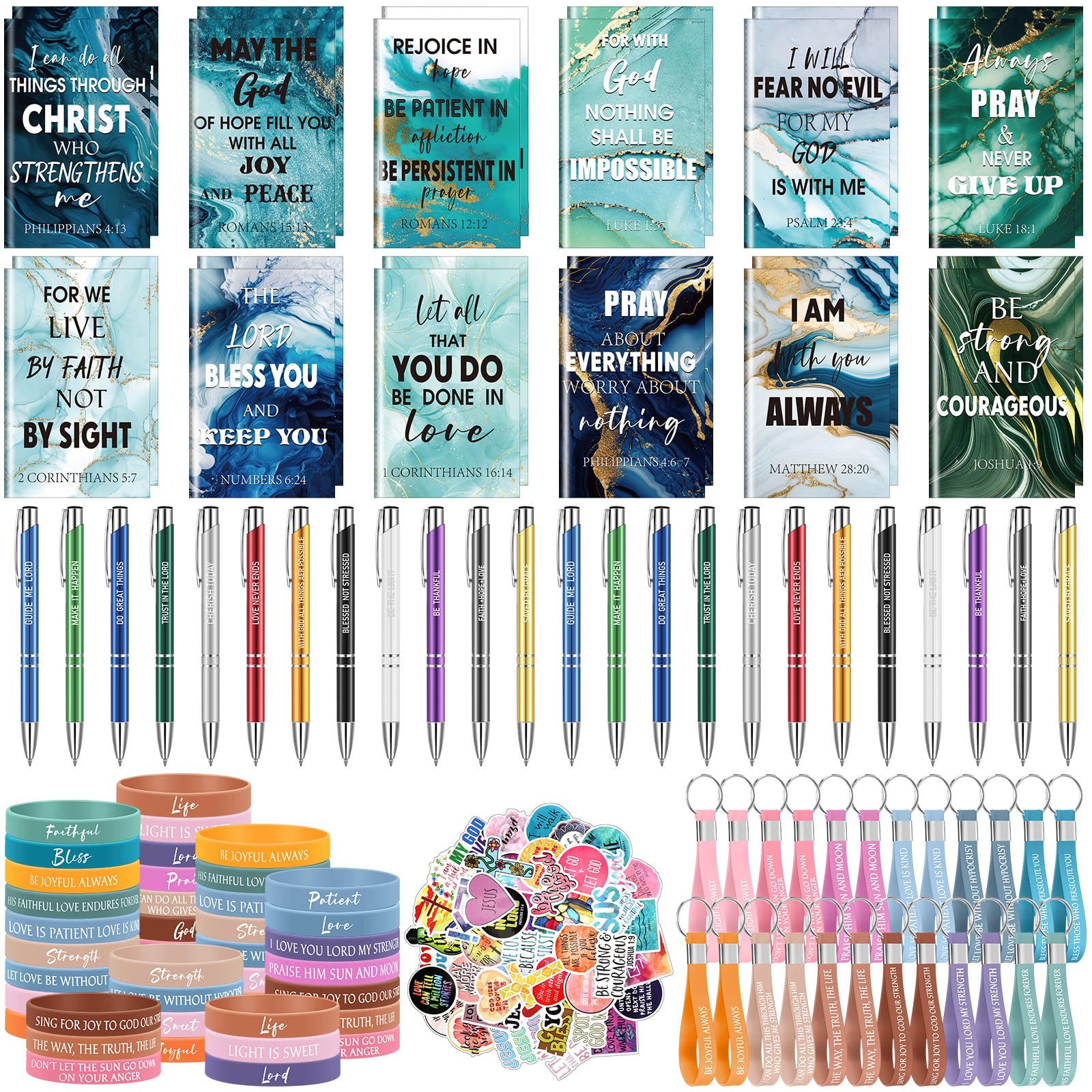 Amazon.com: Yeaqee 146 Pcs Christian Gifts Set Bulk Include 24 Bible ...