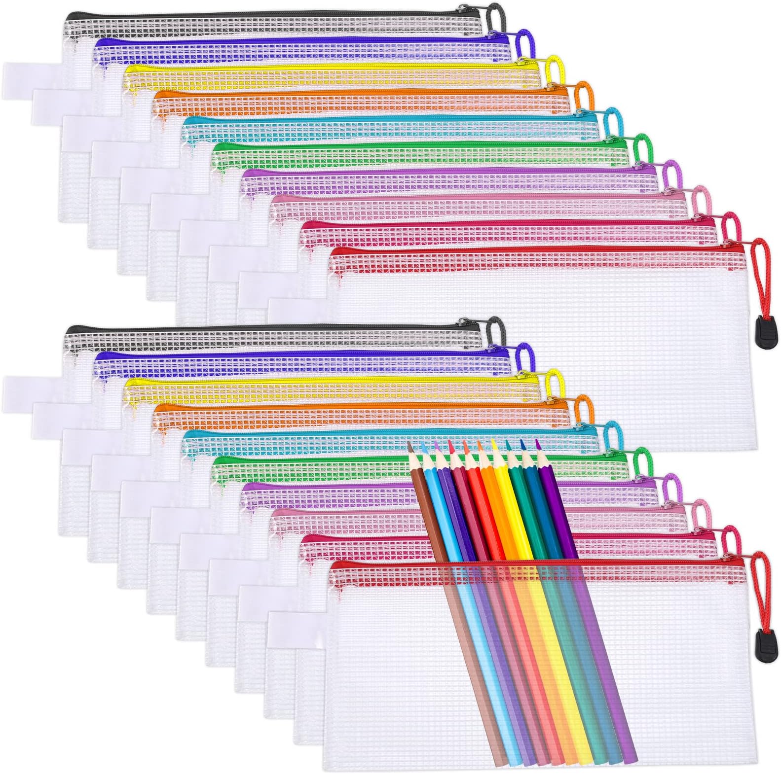 Just Stationery 13 inch Clear Exam Pencil Case,Assorted colors : Amazon ...