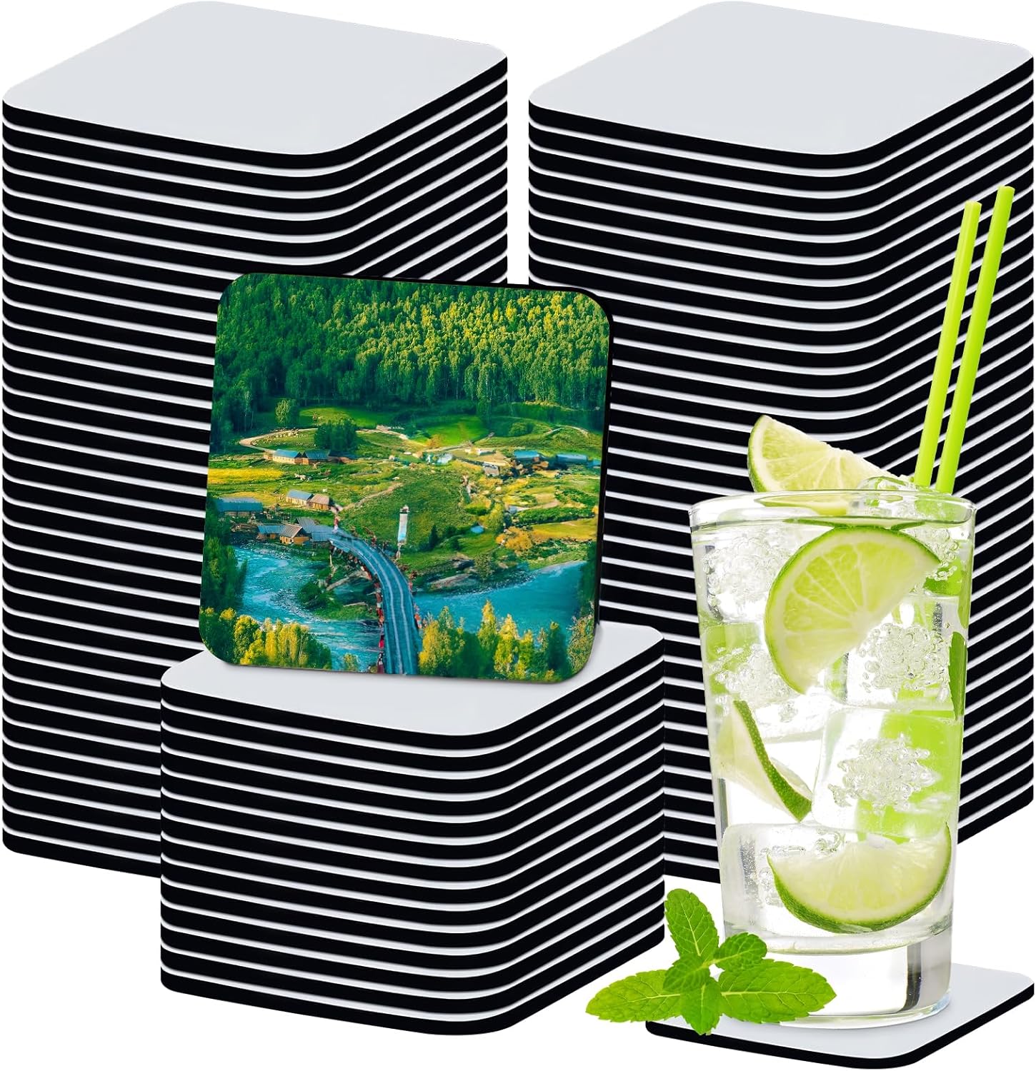 100 Pcs Square Sublimation Blank Coaster Bulk, Sublimation Blanks ...