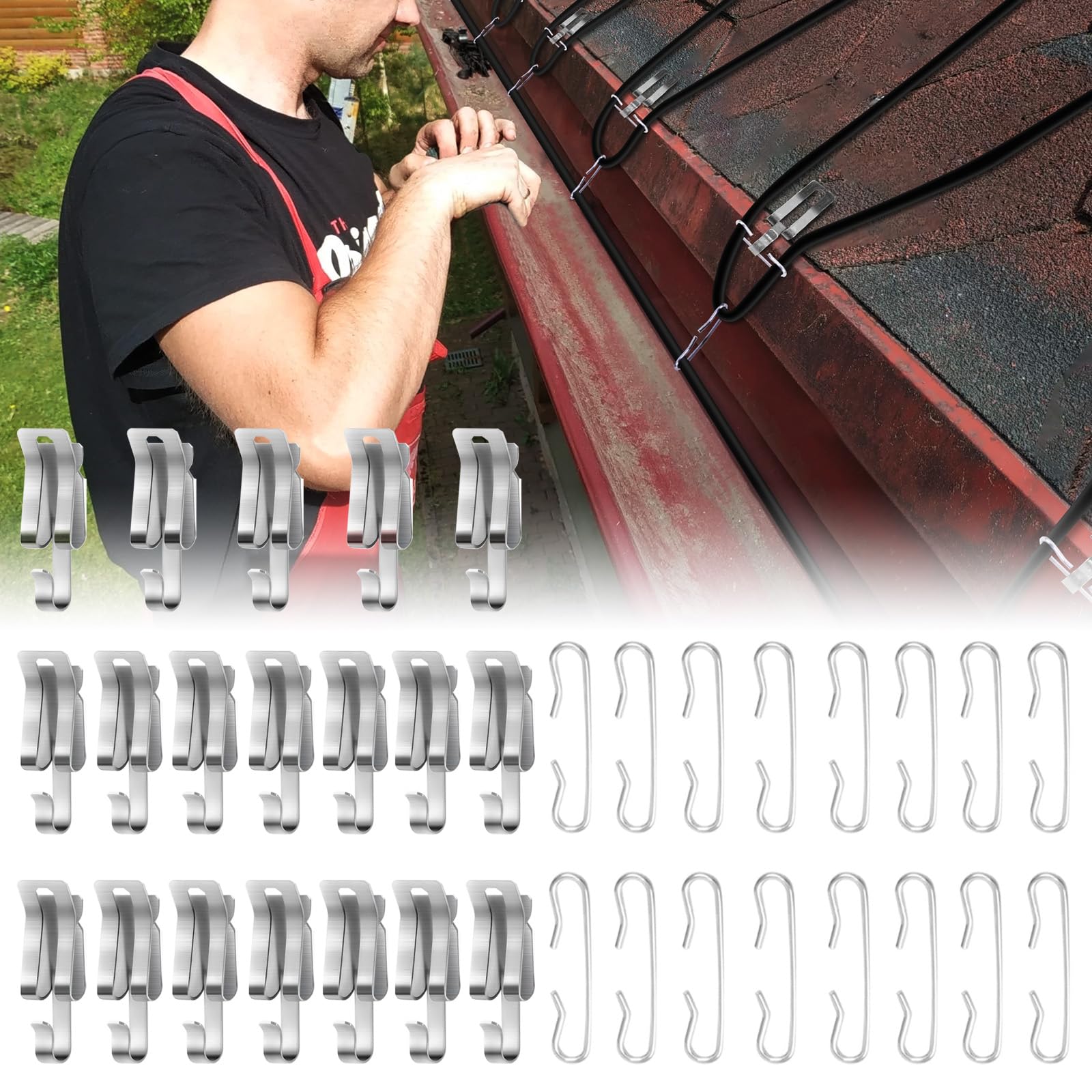 Amazon.com: HEATIT Roof De-Icing Heating Cable 16 Spacer and 19 Clips ...