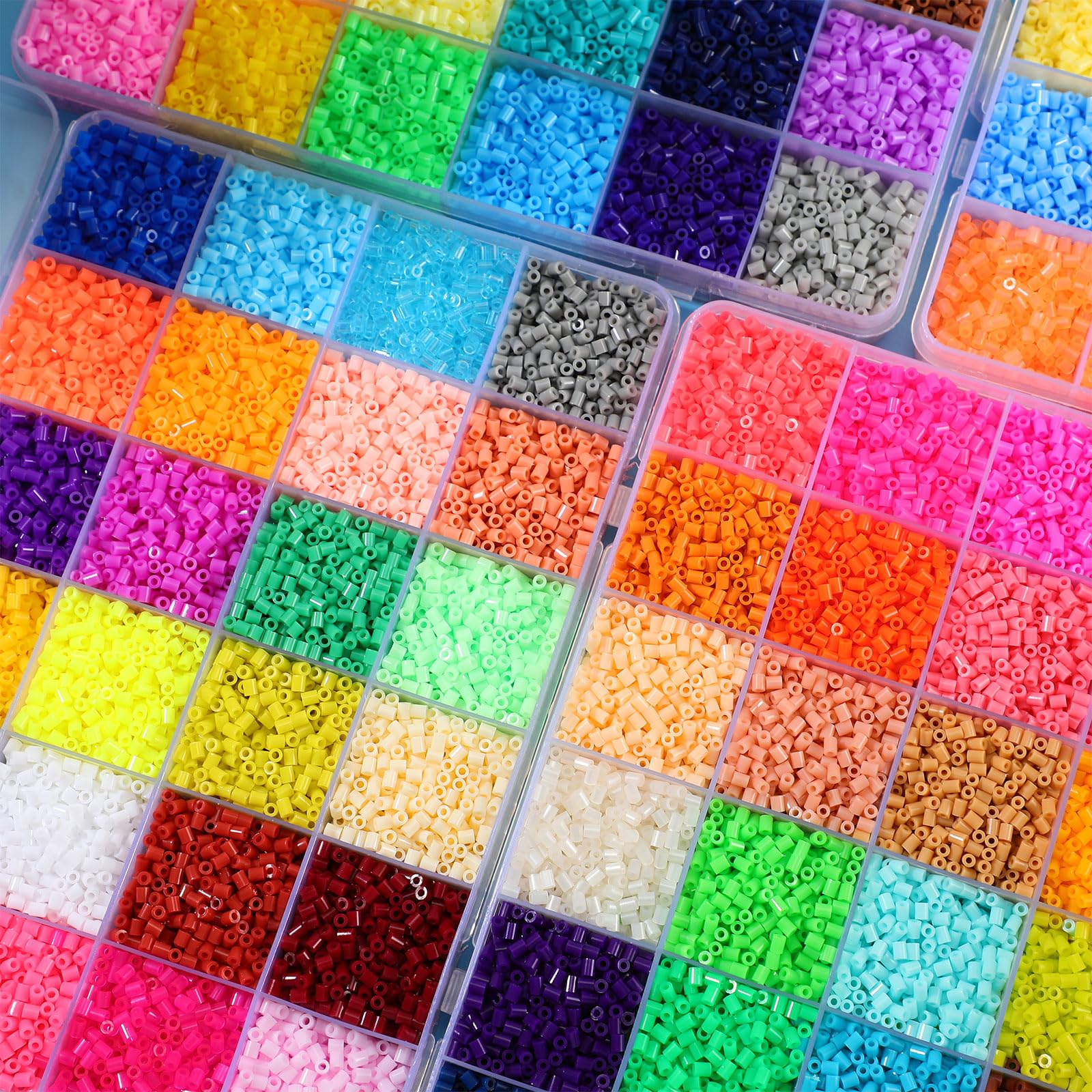 Lenwen 52000 Pcs Fuse Beads 96 Colors 2.6 mm Tiny Mini Fuse Beading ...