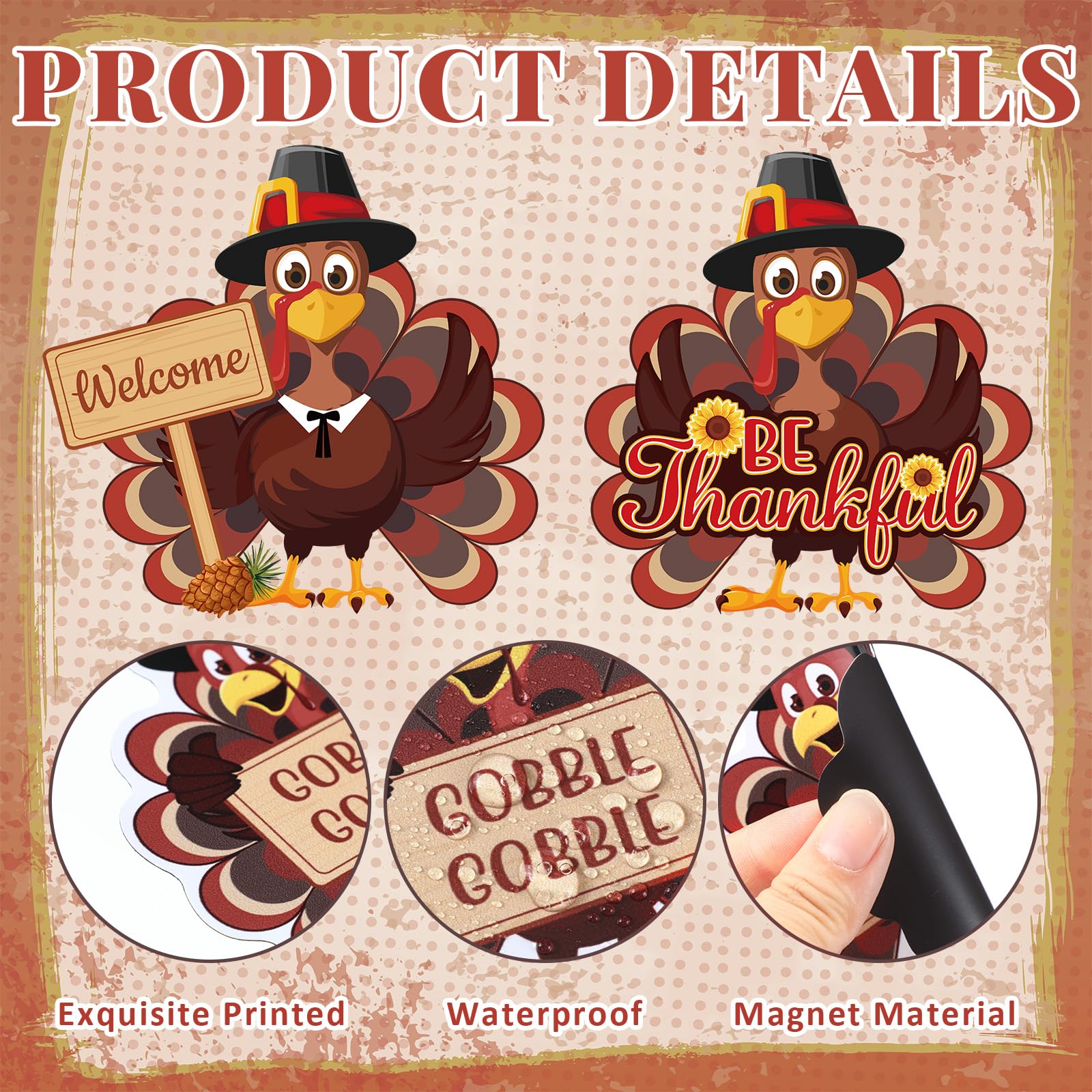 Snapklik.com : Hoteam 30 Pcs Thanksgiving Garage Door Magnets ...