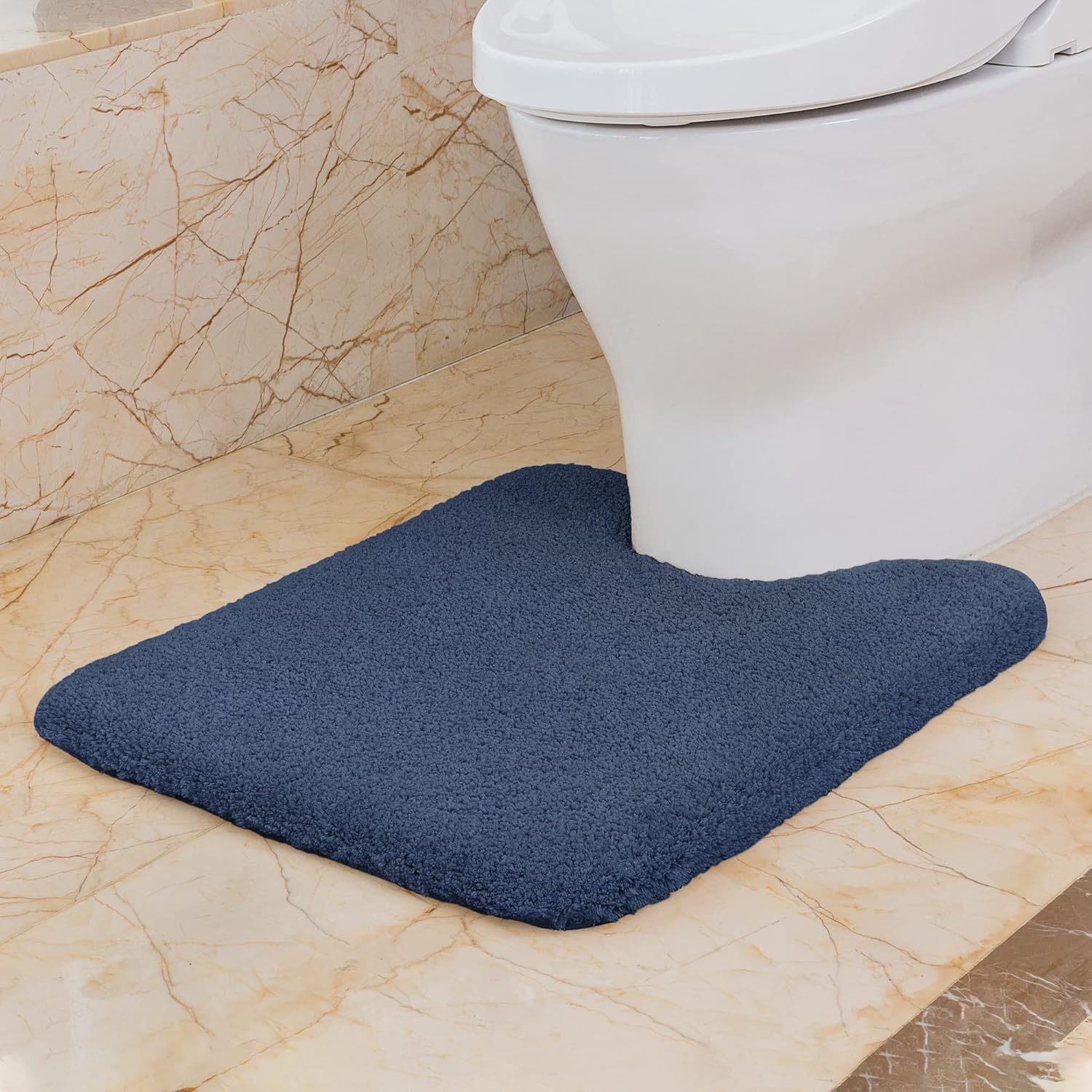 VANZAVANZU Toilet Contour Rug 20"x24" U-Shaped, Ultra Soft & Non Slip ...