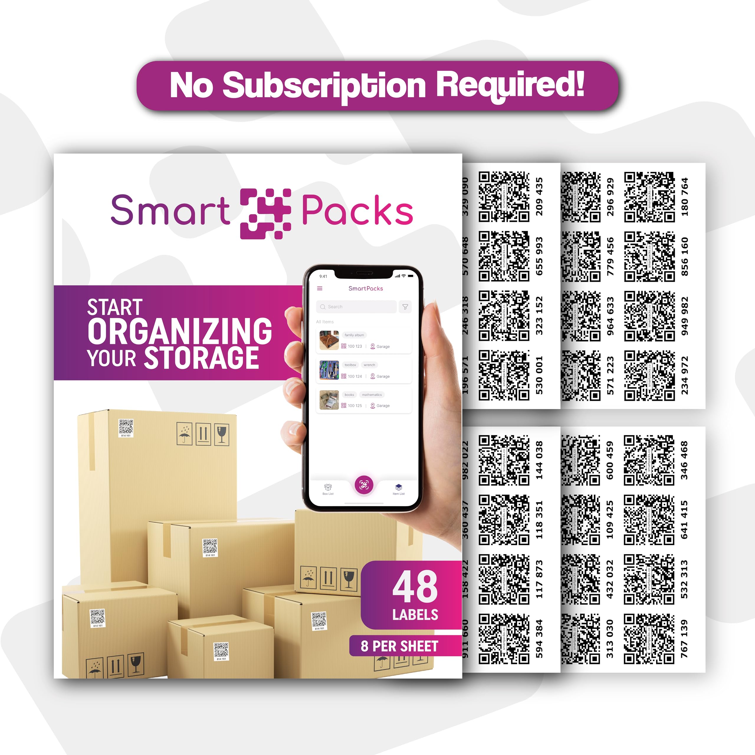 SmartPacks QR Code Stickers | Qr Code Labels for Storage | No ...