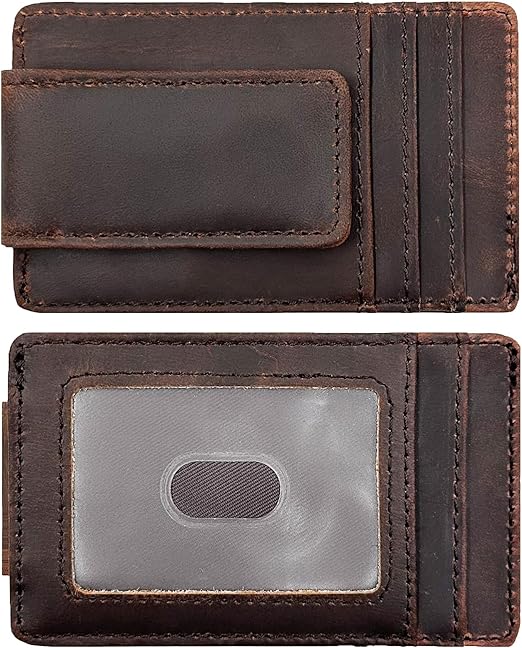 Amazon.com: YUHAN PRETTY Leather Money Clip Front Pocket Wallets for ...