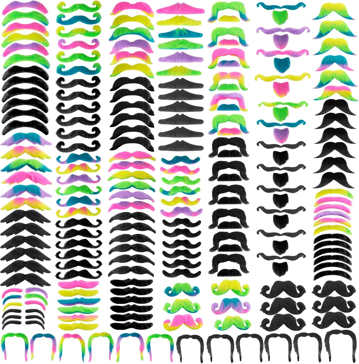 Amazon.com: CONEHOY 216 Pcs Fake Mustaches Bulk Self Adhesive Fake ...
