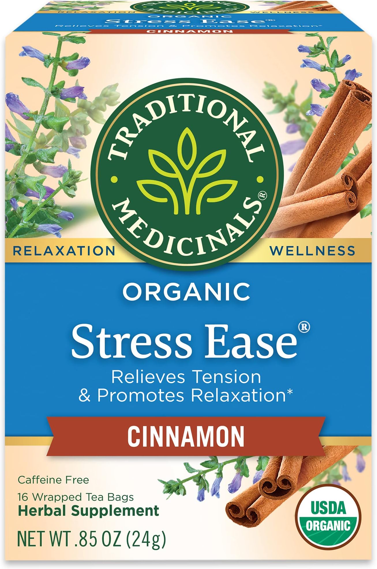 Amazon.com : Traditional Medicinals Tea, Organic Stress Ease, Relieves ...