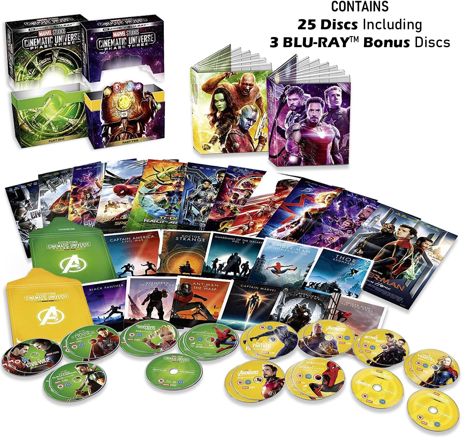Marvel Cinematic Universe Complete Phase 3 4K UHD + Blu-rays (11 Films Total): Amazon.co.uk: DVD ...