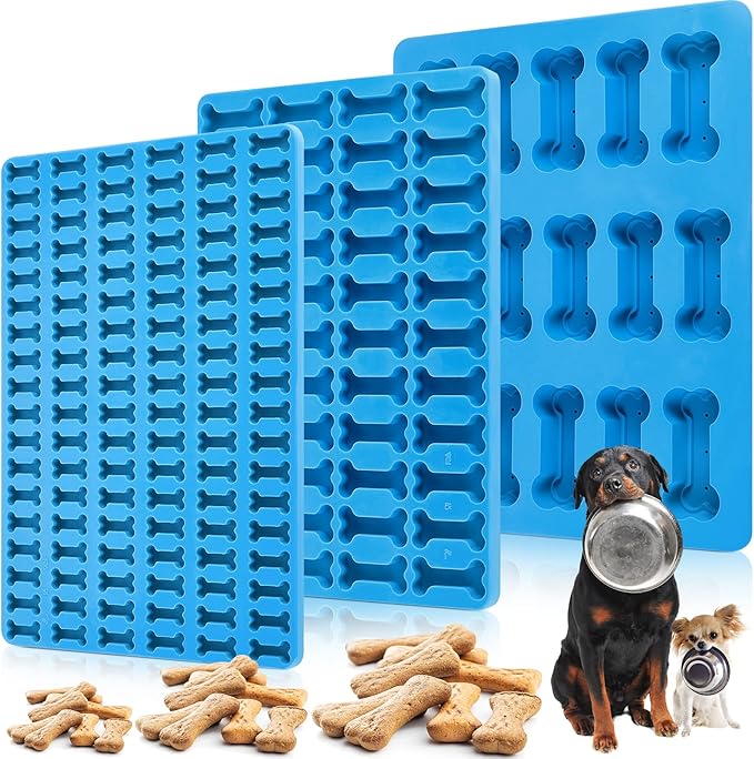 Amazon.com: Dog Treat Molds for Baking and Freezing 3 Pcs 15, 44, 108 ...