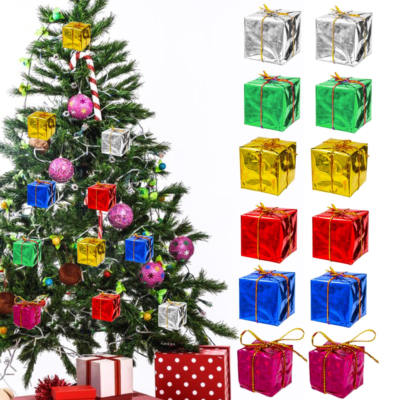 Ehuixinsheng 12pcs Mini Packages Christmas Ornaments,Christmas Tree ...