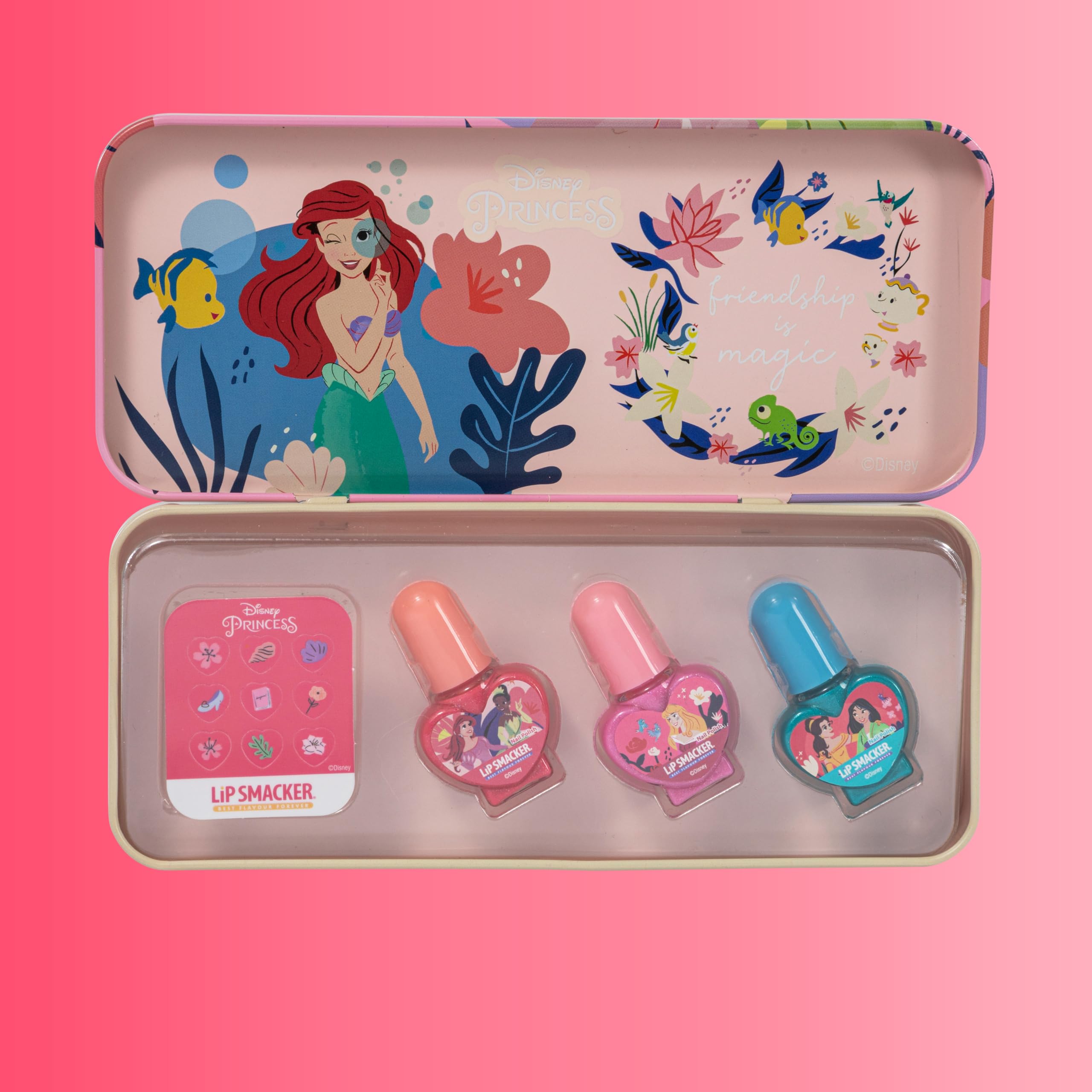 Lip Smacker Disney Princess Nail Polish Tin Set, Gift Set for Kids with ...