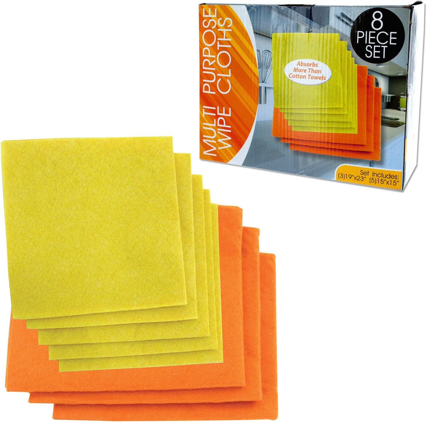 Amazon.com: Multi-Purpose Wipe Cloths - 8 Piece Set Includes (3) 19"x ...