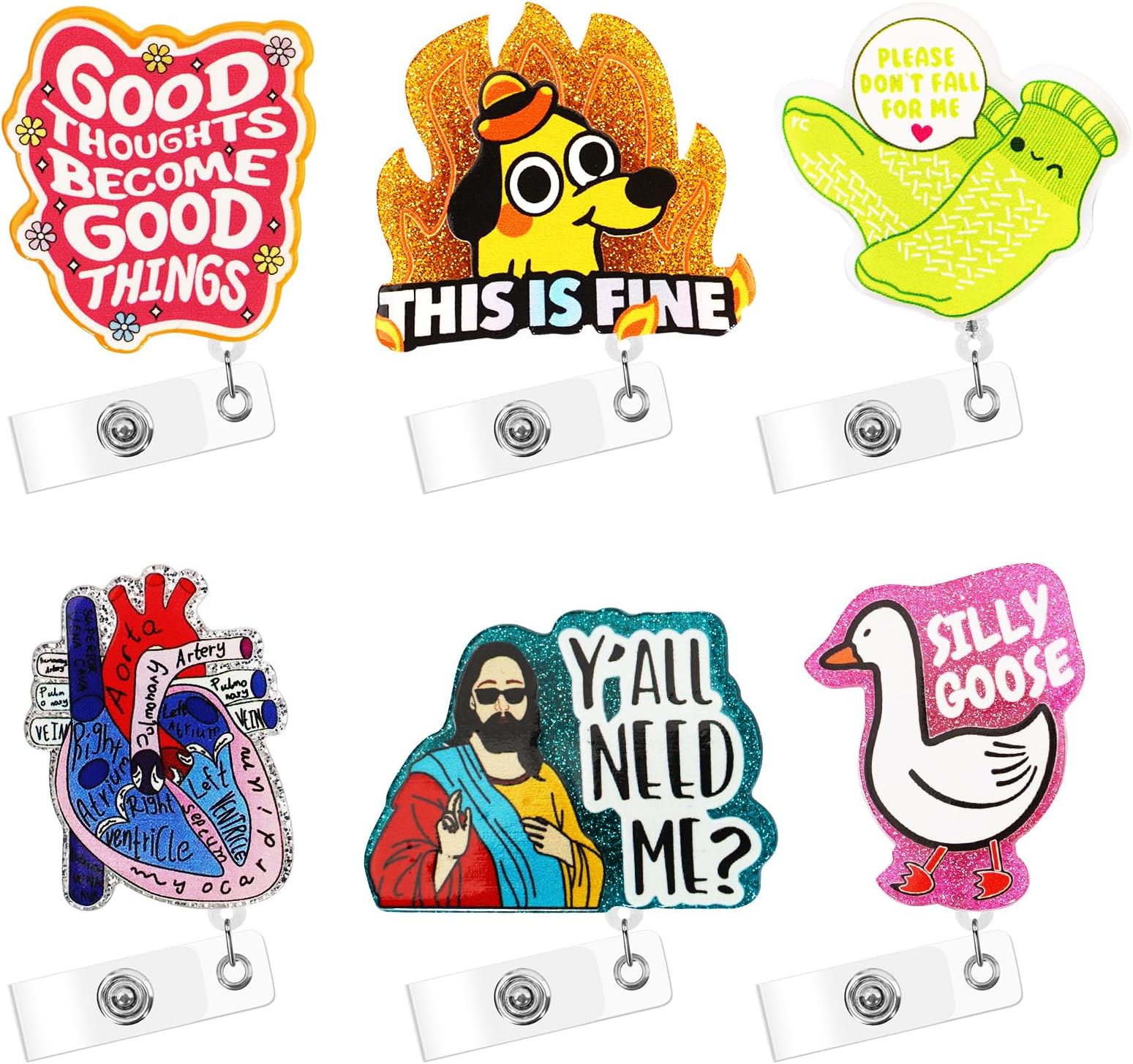24 Inch Extendable Badge Cord Cute Dragon Nurse Badge Reel, ID Holder ...