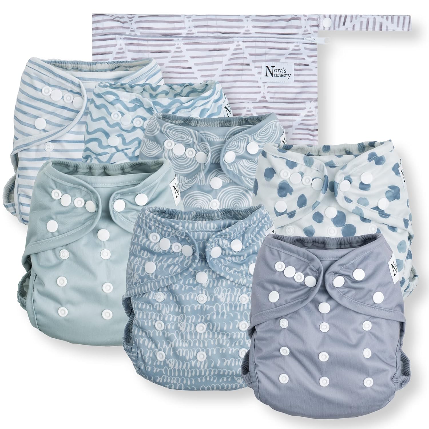 Amazon.com : Nora's Nursery Cloth Diaper Cover, Reusable Cover with ...