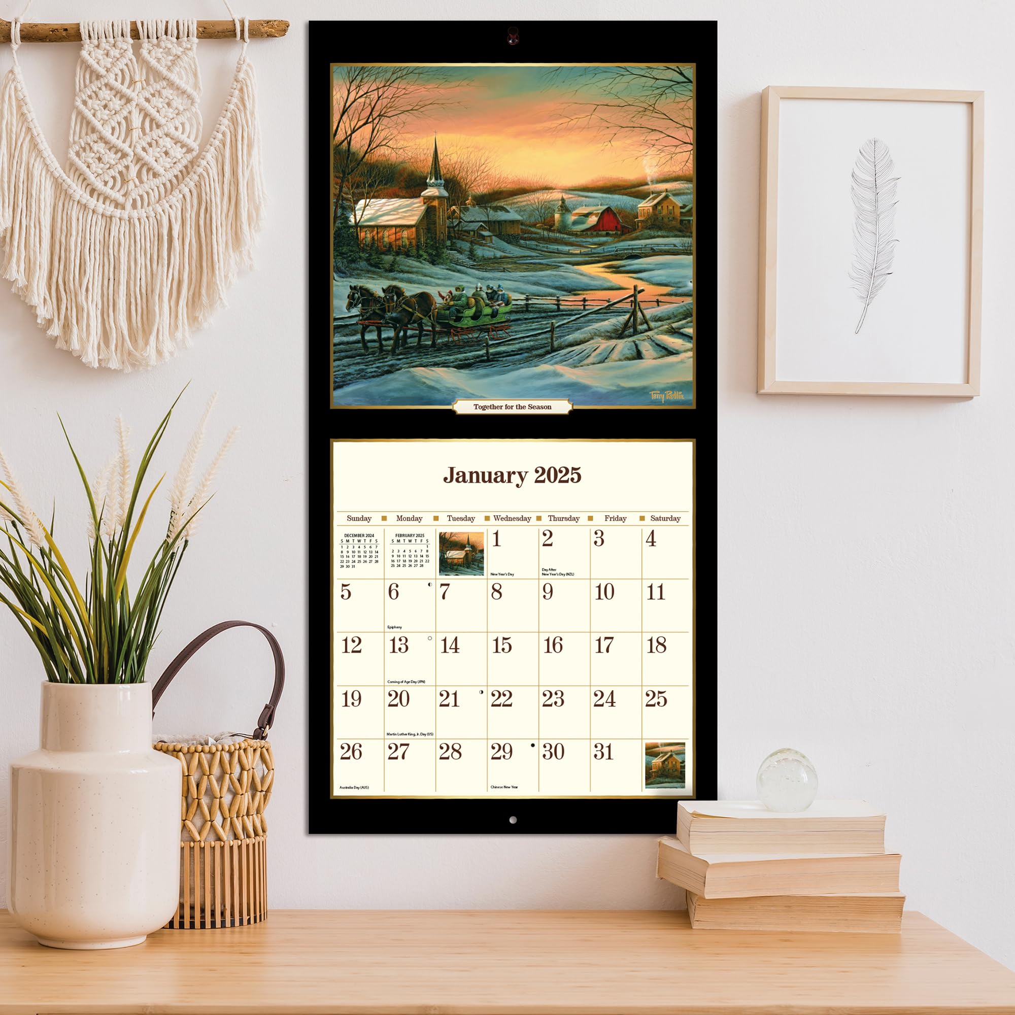 Large Wall Calendar 2026 LANG Terry Redlin - Slim Vertical Wall ...