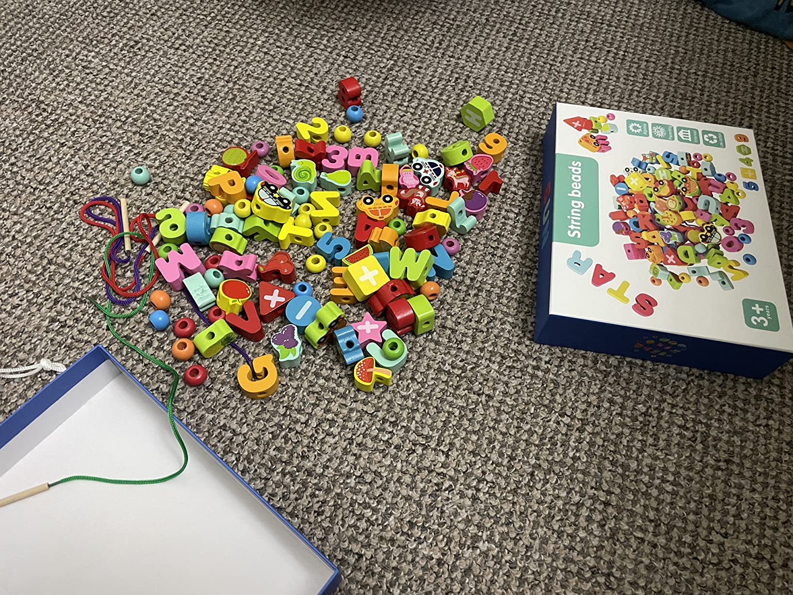 WYSWYG 100PCS Threading Toys for 3 4 5 Year Olds Girls Boys, 2 in 1 ...