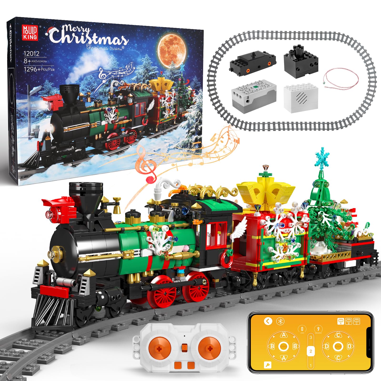 Amazon.com: Mould King 12012 Christmas Train Building Block Kits ...