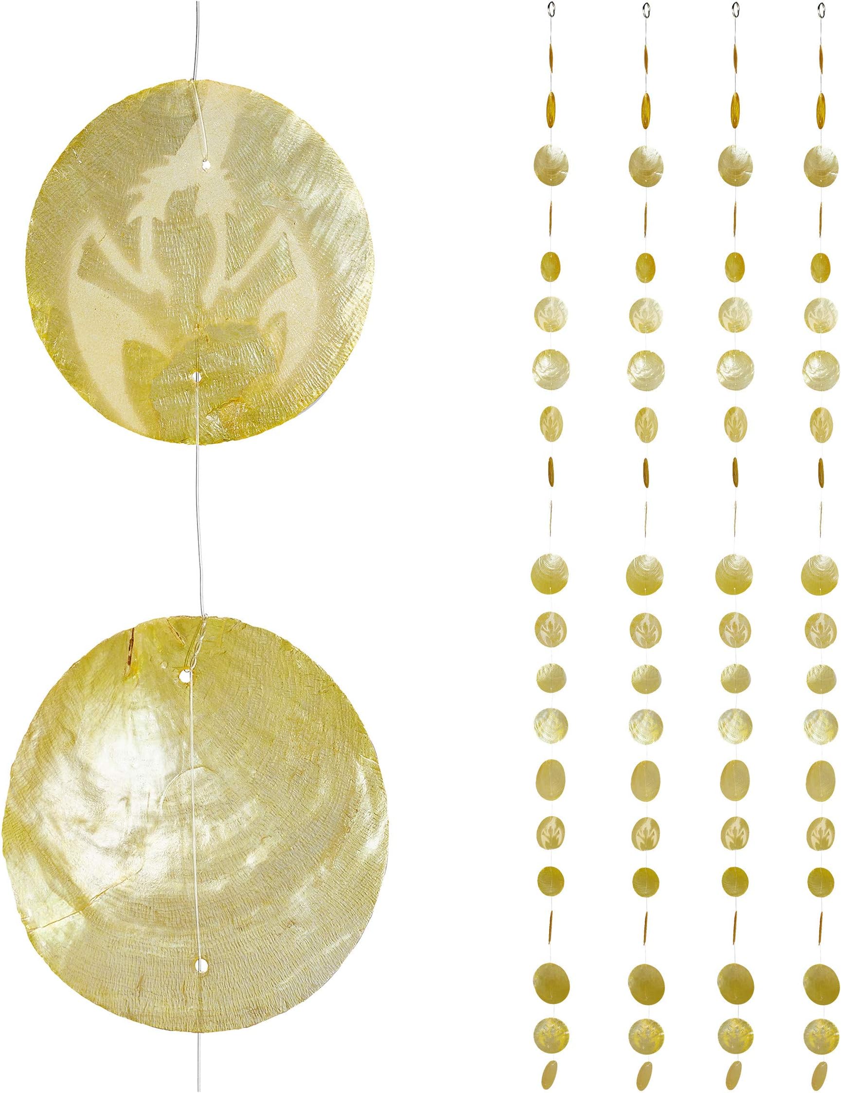 Relaxdays Capiz Garland, Set of 4 for Windows, Balcony, Door - Shell ...