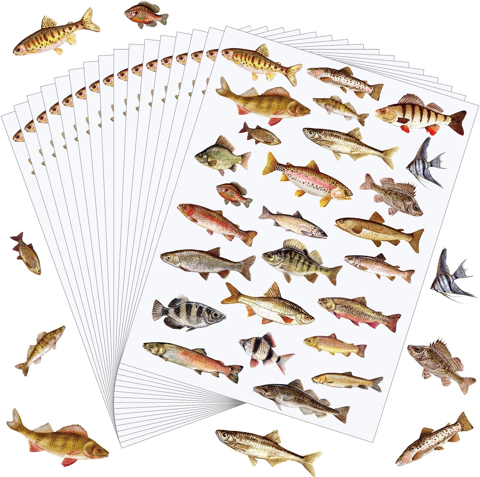 Amazon.com: 50Pcs Funny Fishing Rod Decals Grouper Bass Trout Sailfish ...
