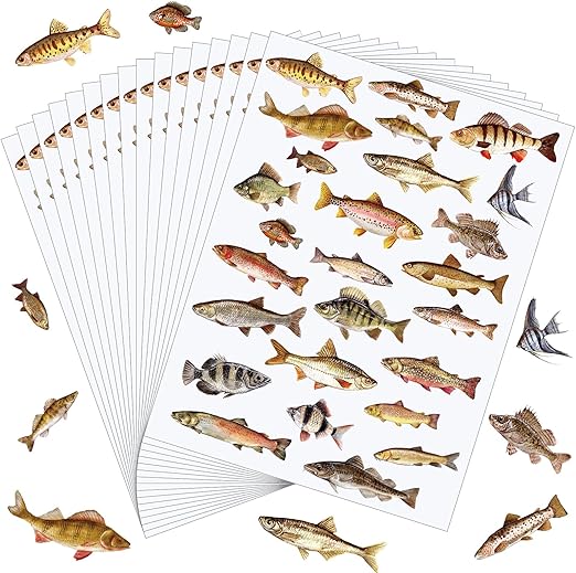 Amazon.com: Geyee 520 Pcs Fish Stickers for Adult Crafts Realistic ...