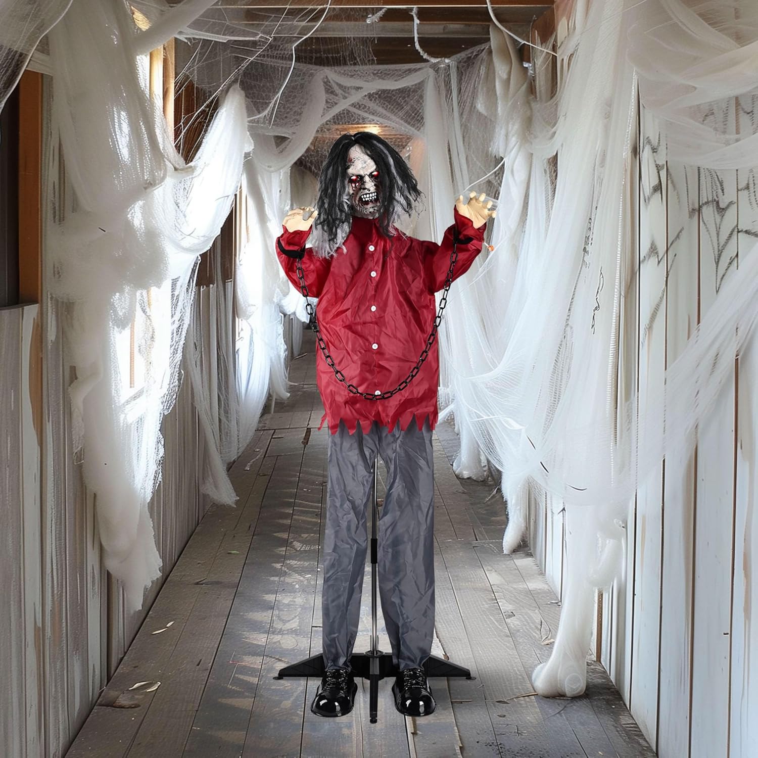 Amazon.com: AW Animated Halloween Decorations,Scary Zombie Props 5.5 Ft ...