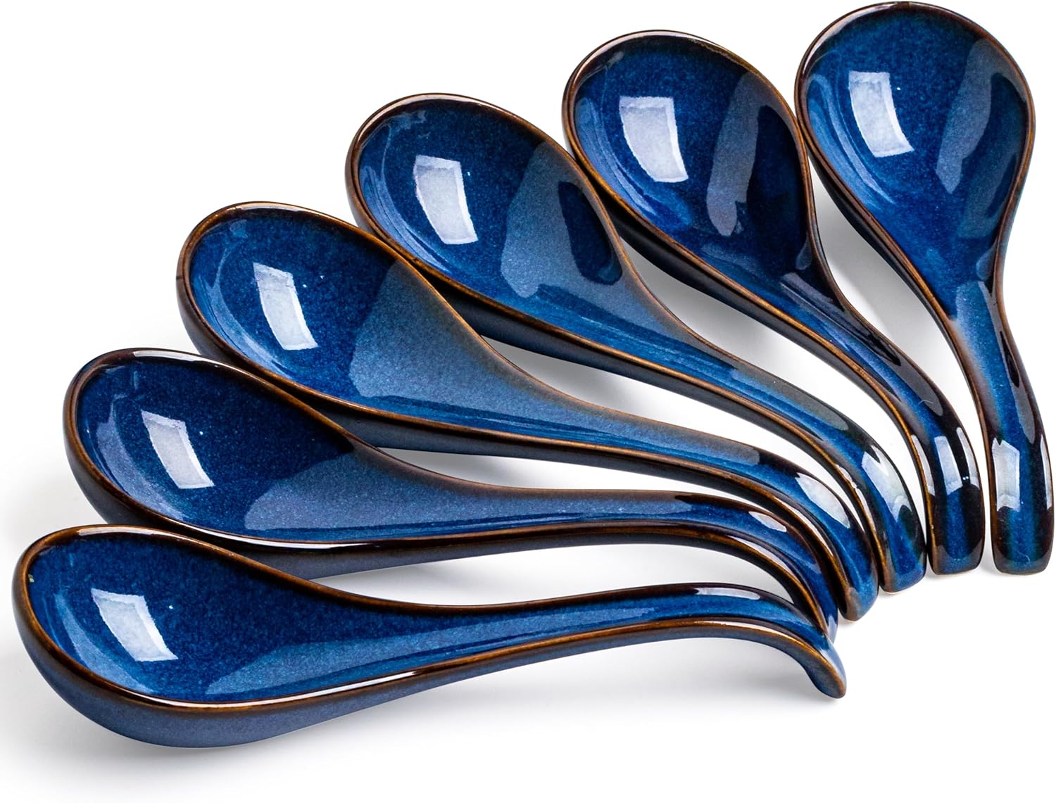 Amazon.com: LYEOBOH Soup Spoons set of 6, Chinese Deep Soup Spoon - 6.5 ...