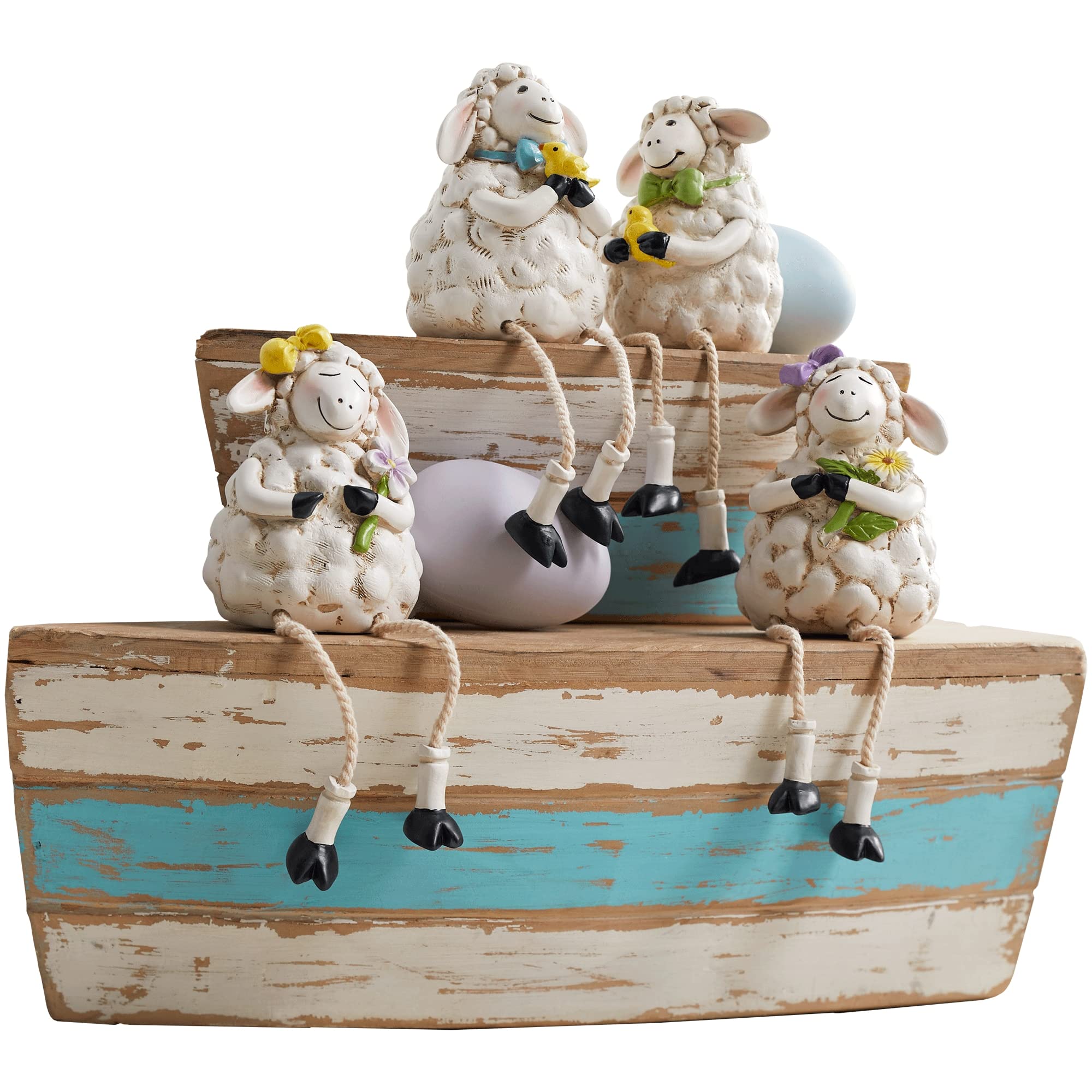 Amazon.com: Montgomery Ward Set of 4 Lamb Shelf Sitters, White : Home ...