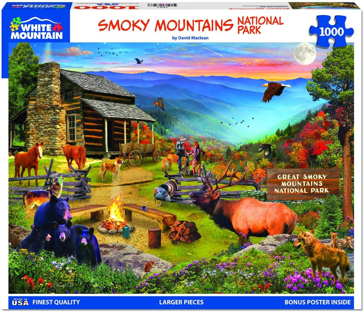 Amazon.com: White Mountain Puzzles - Great Smoky National Park - 1000 ...