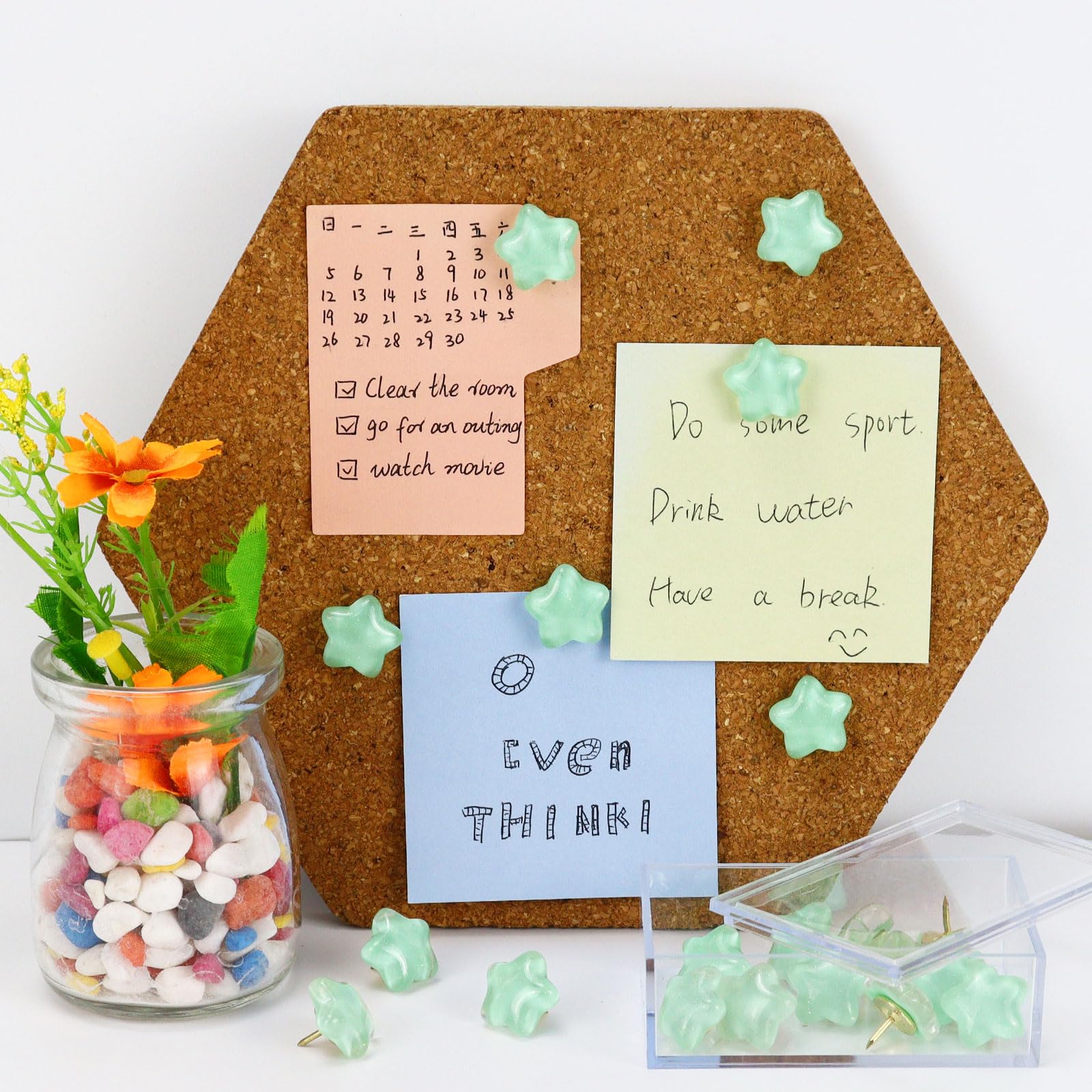 Snapklik.com : 20pcs Decorative Push Pins, Star Glitter Thumb Tacks For ...