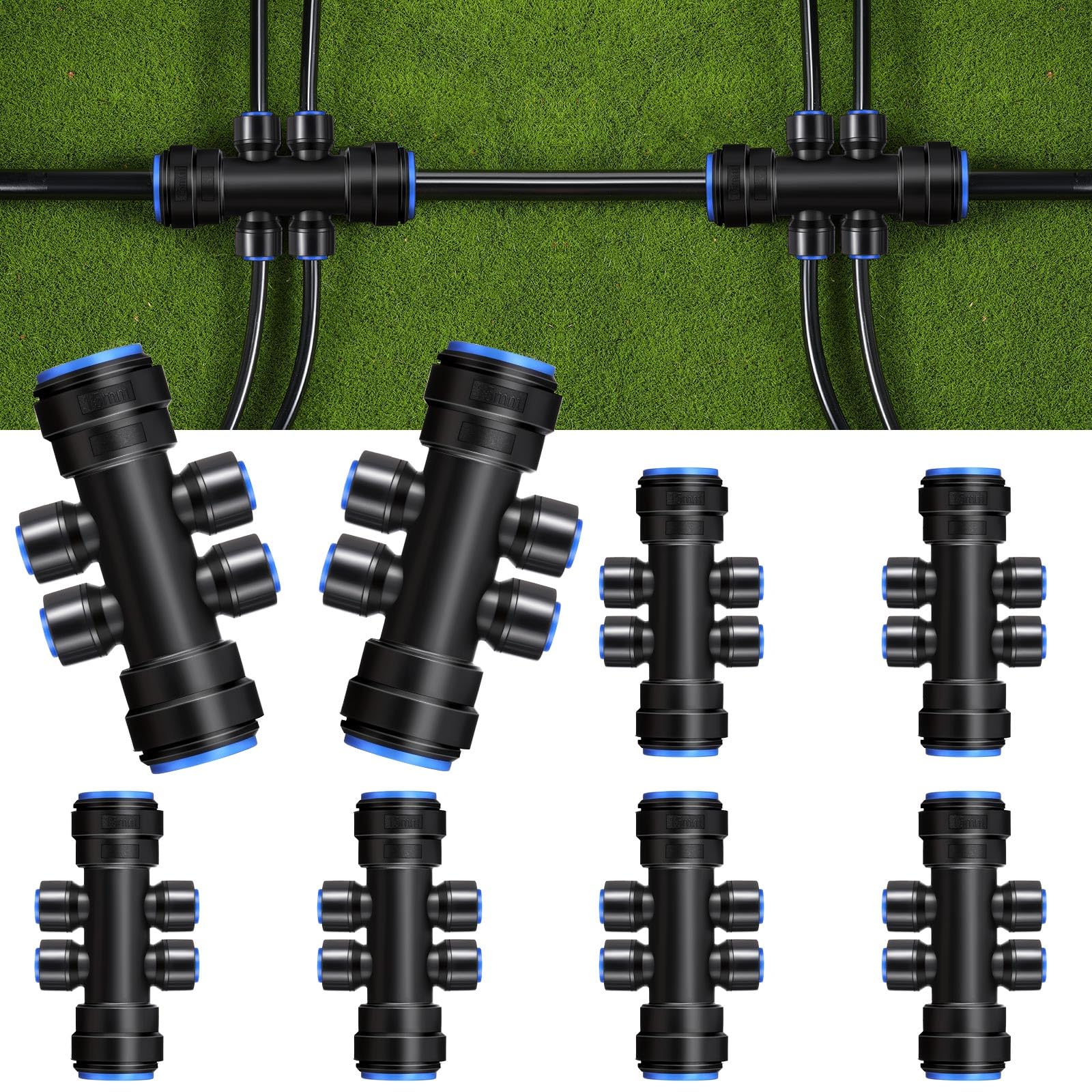 Amazon.com : Pushglossy 8 Pcs Irrigation Fittings 1/4 Inch Irrigation ...