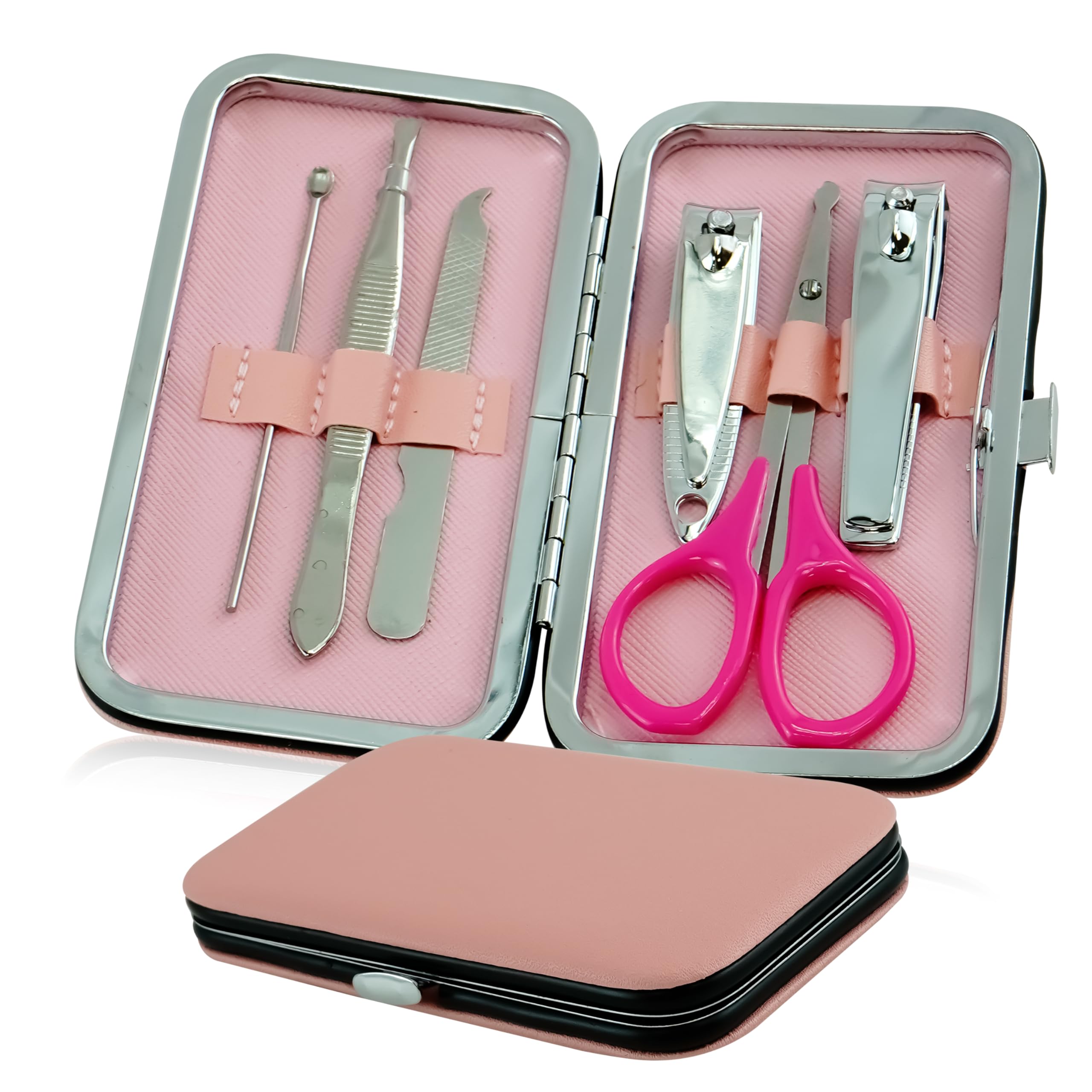 6Pcs Mini Manicure Case for Women, Pink Professional Manicure Set for ...