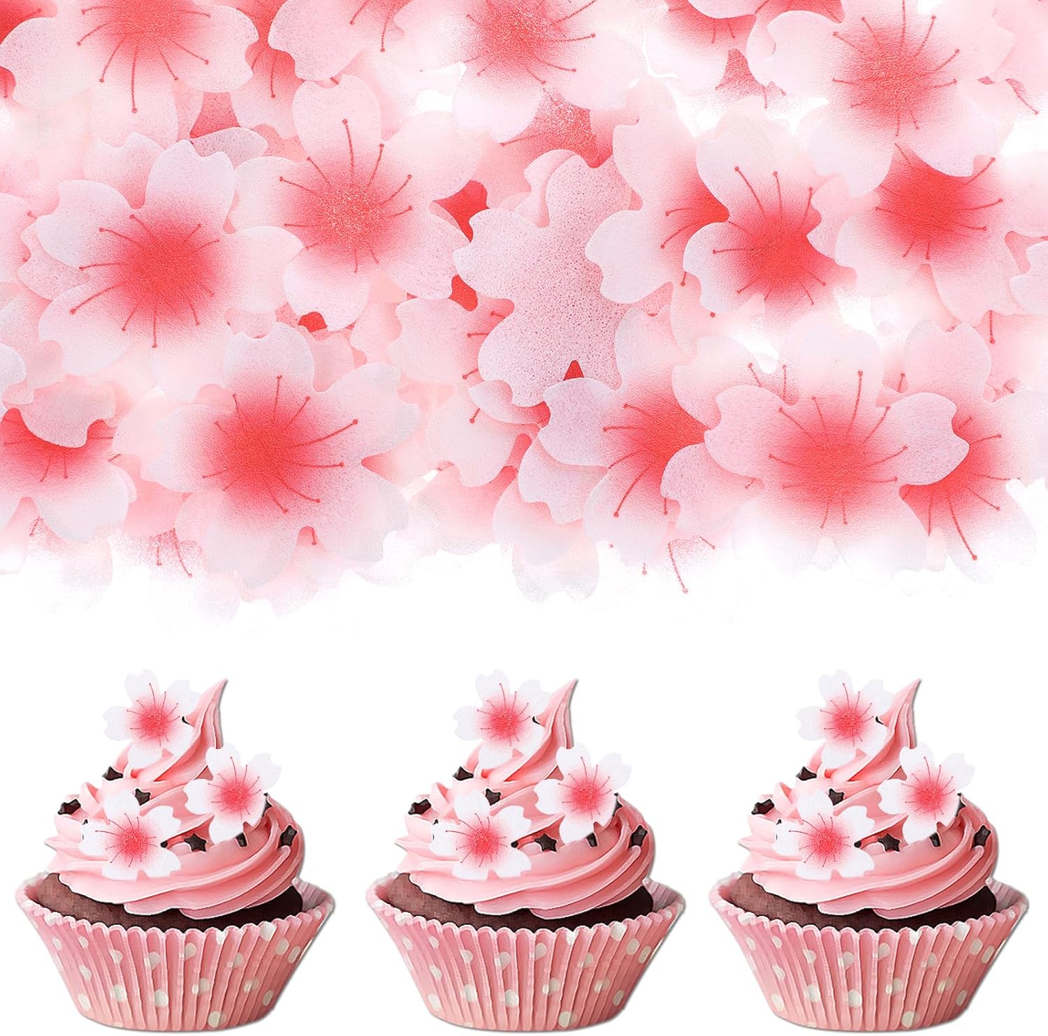 100 Pcs Essbare Blumen Tortendeko Blumen Essbar aus Reispapier für ...